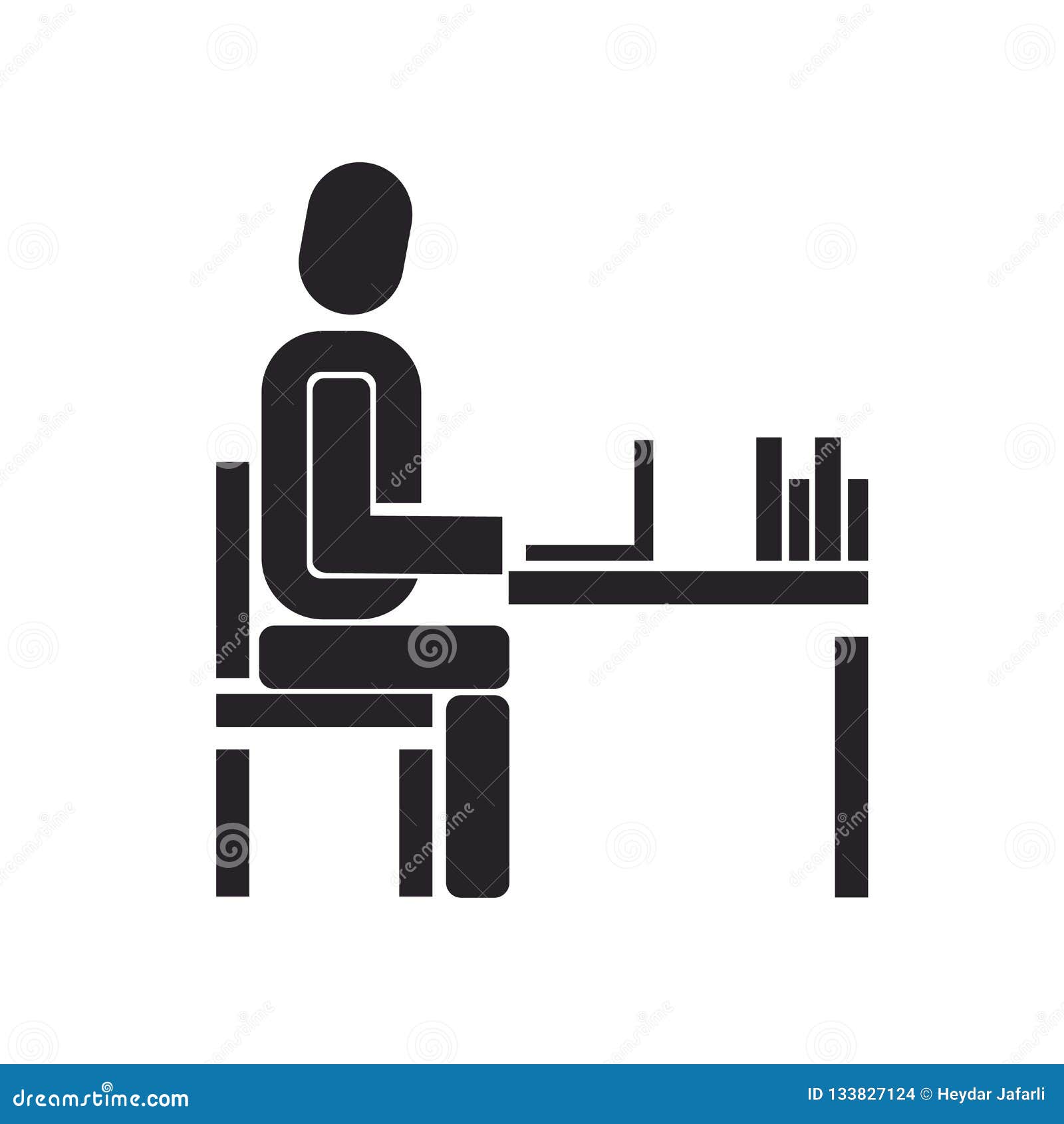 Studying Icon Vector Sign and Symbol Isolated on White Background ...