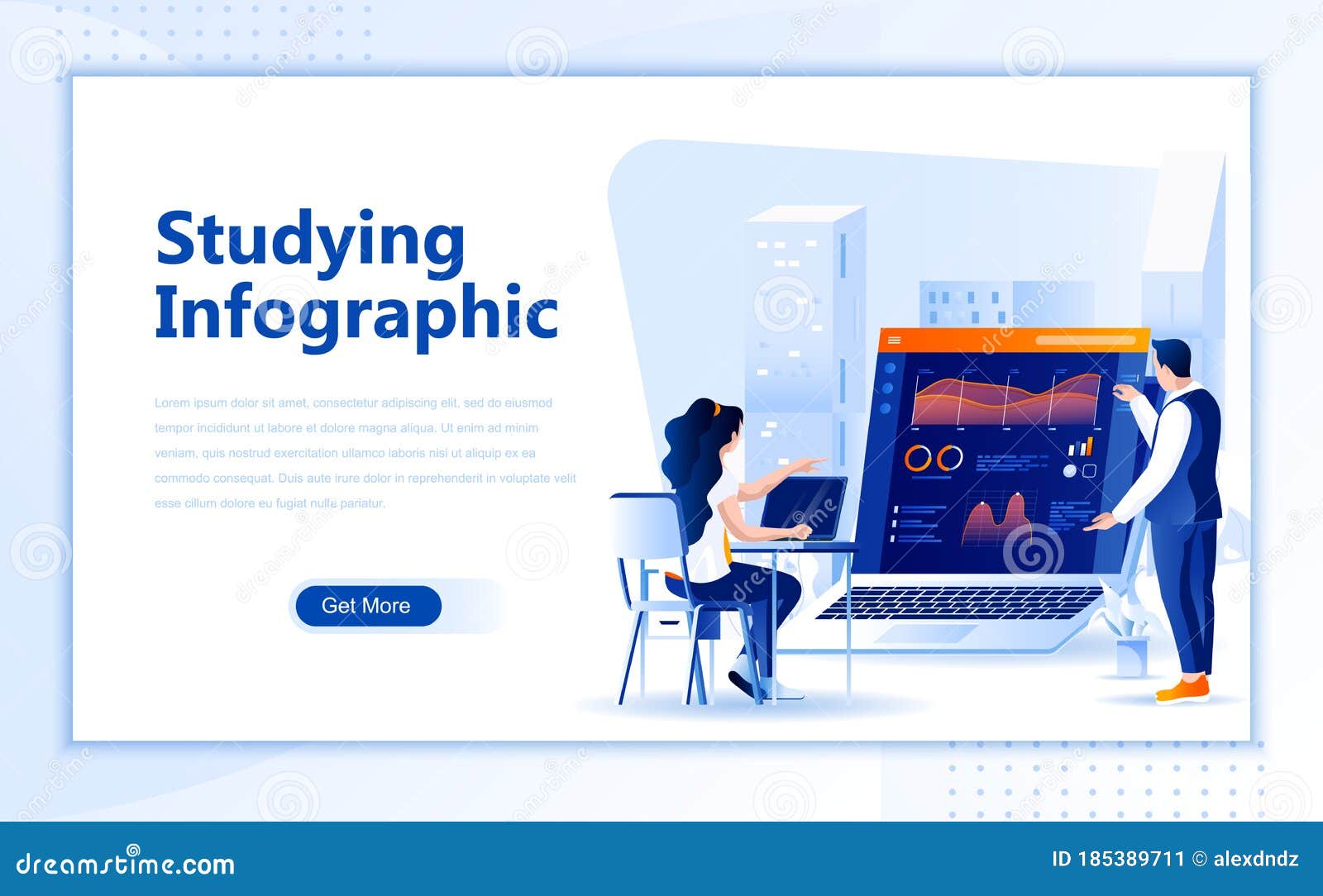Studying Infographic Flat Web Page Design Template Stock Vector ...