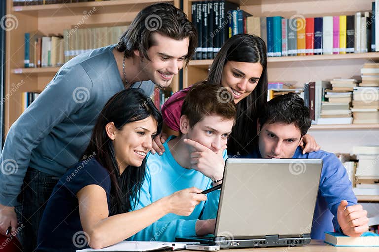 Studying at laptop stock photo. Image of school, modern - 18734214