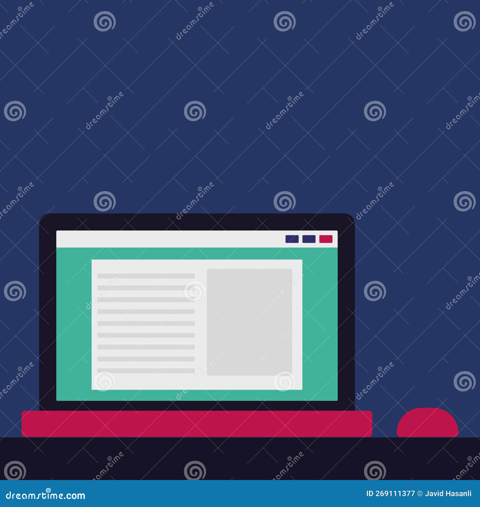 Studying in the Late Evening Notebook. Night Study. Flat Style Stock ...