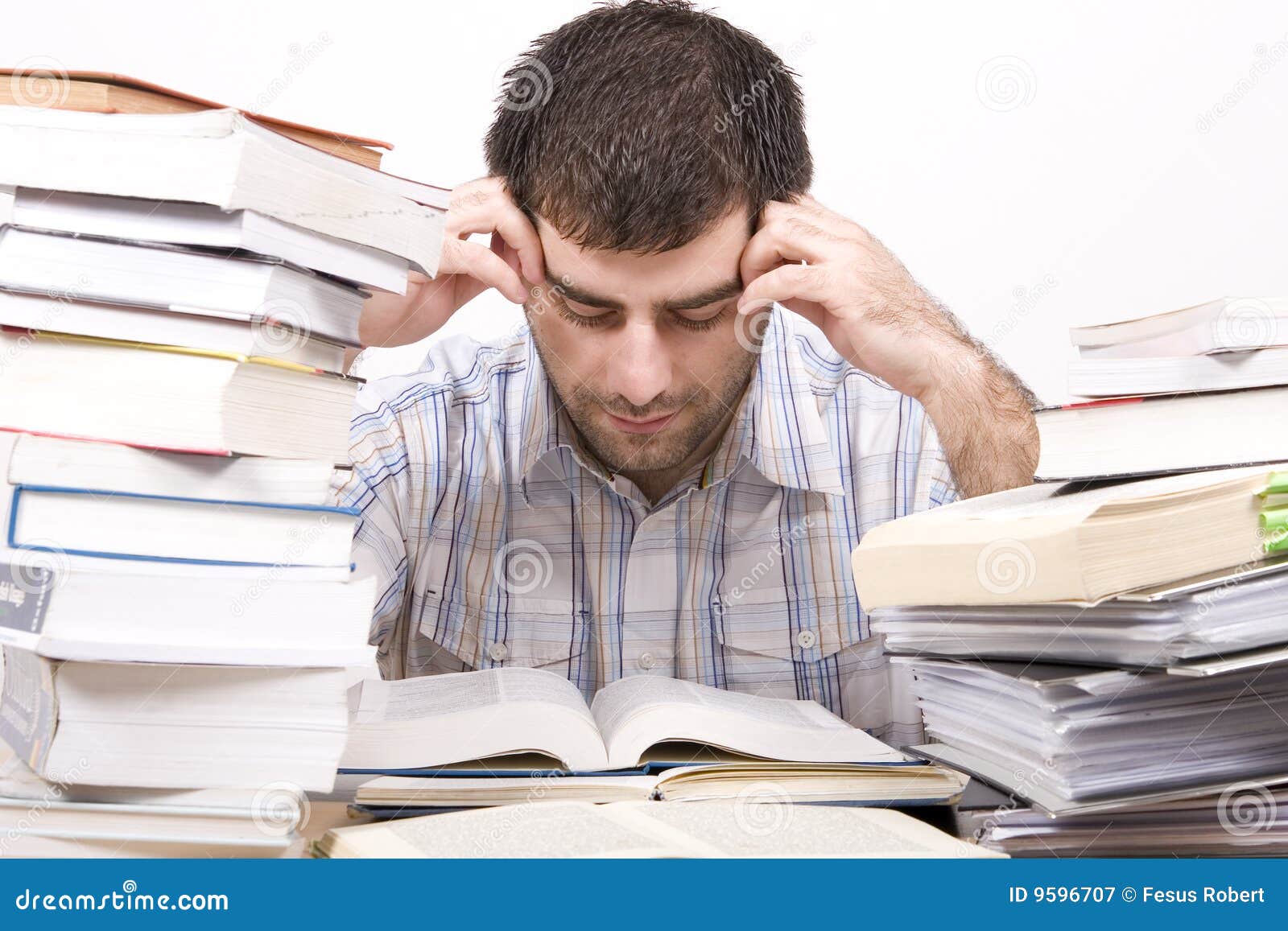 Studying man stock image. Image of pleasant, pressure - 9596707