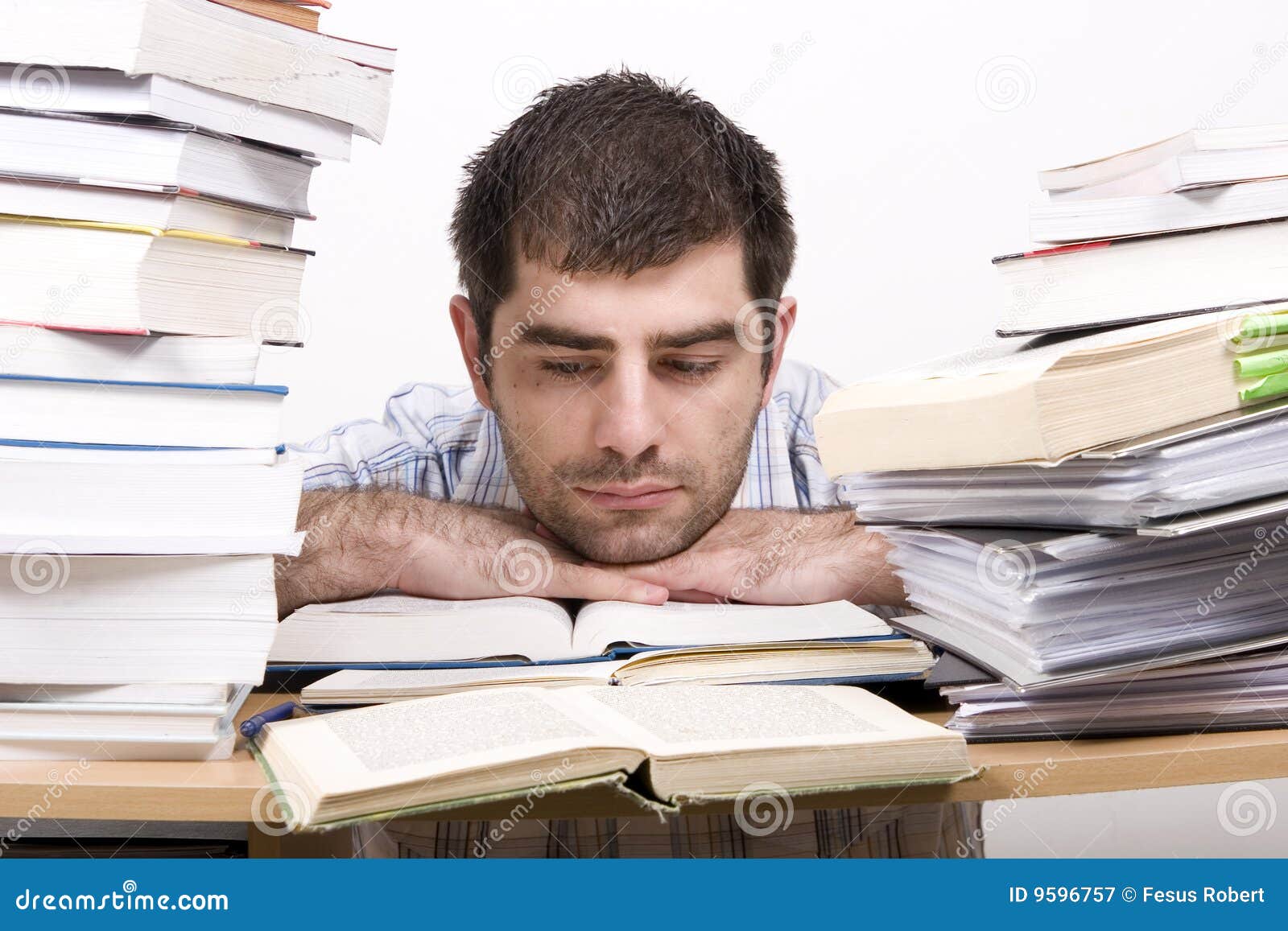 Studying man stock image. Image of paper, expression, knowledge - 9596757