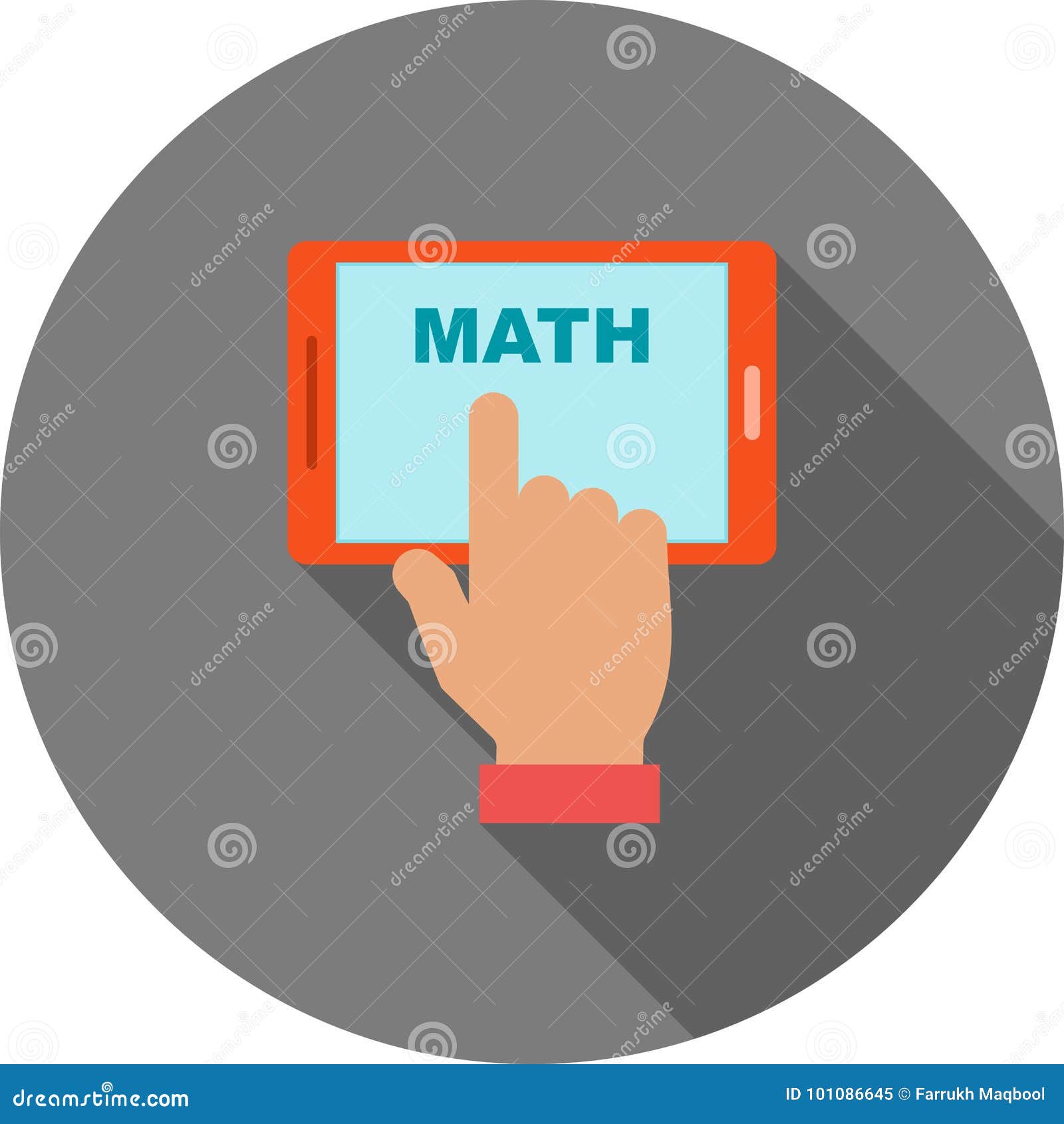 Studying Math on Mobile stock vector. Illustration of information ...