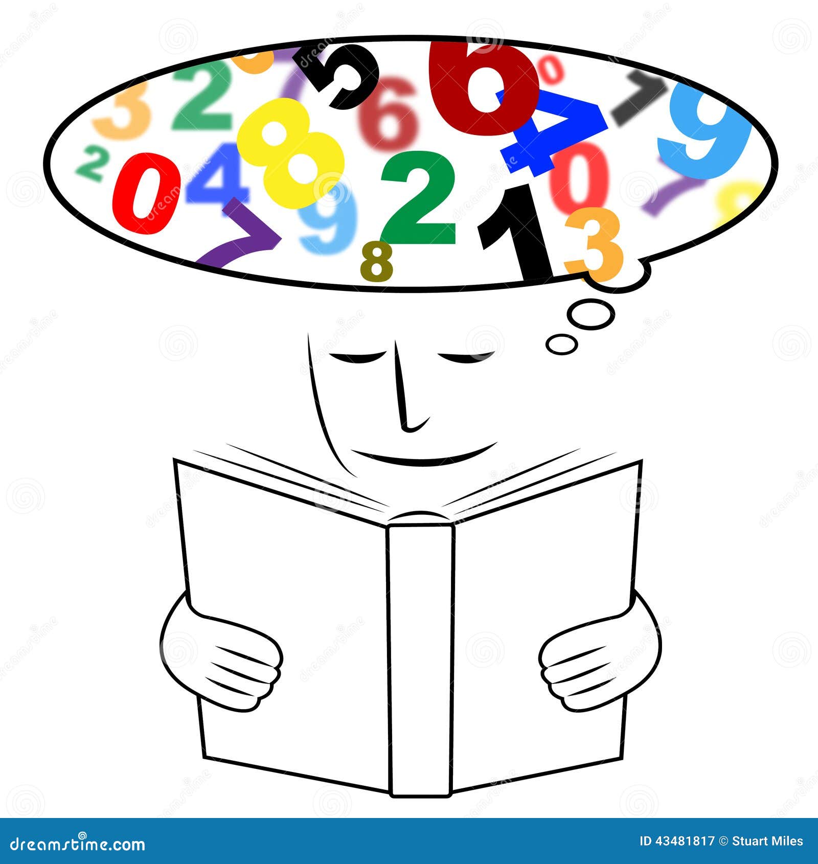 Studying Reading Shows Think about it and School Stock Illustration ...