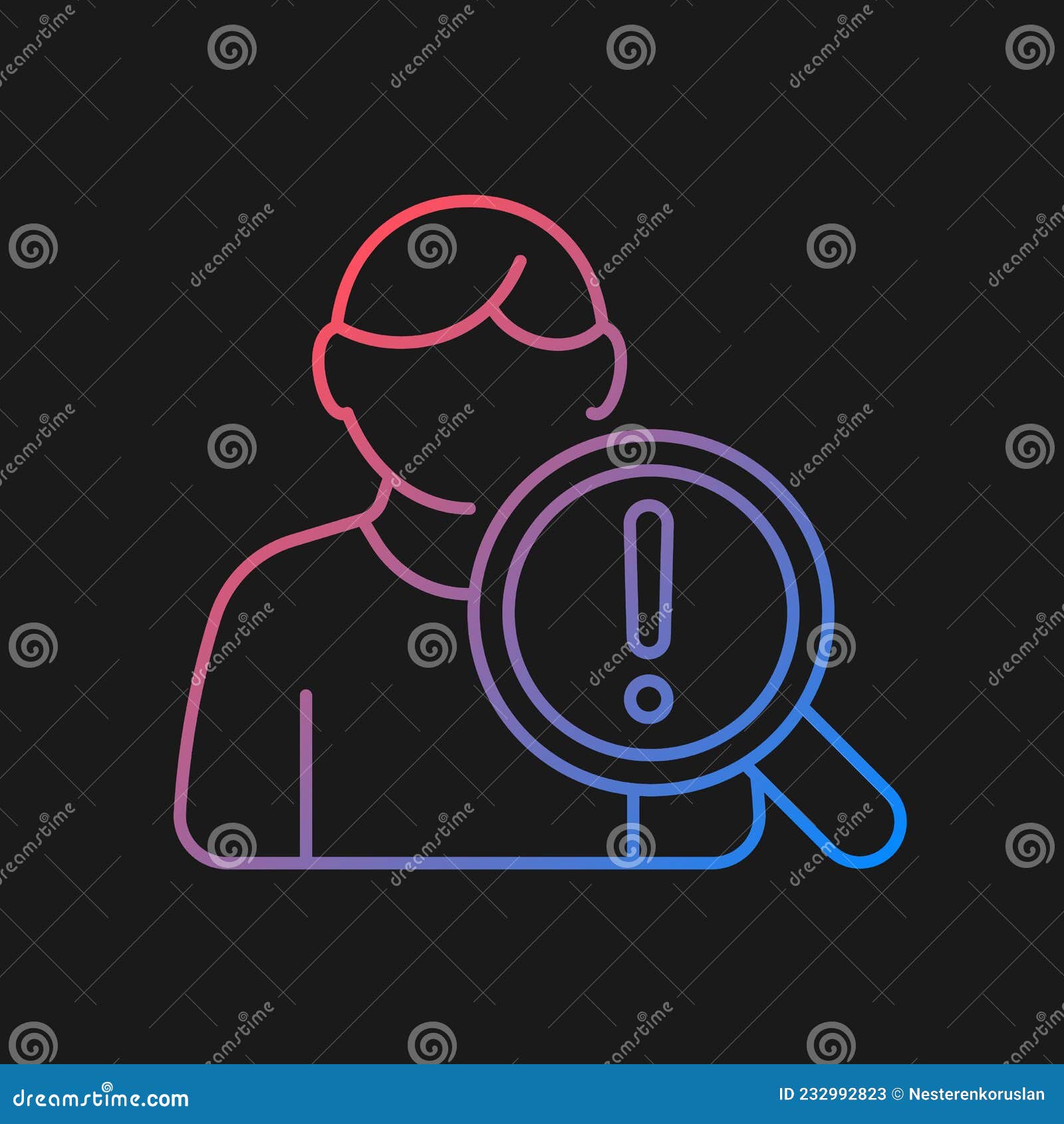 Studying Risk Factors Gradient Vector Icon for Dark Theme Stock Vector ...