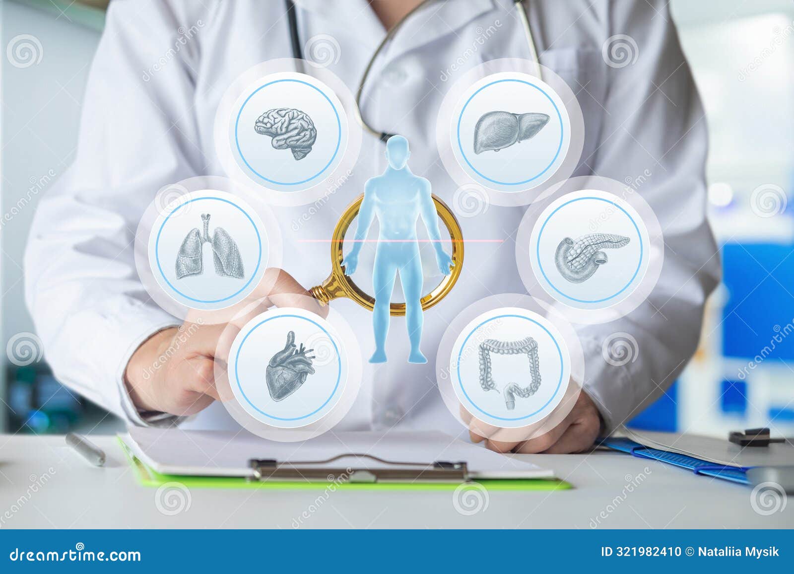 Studying and Scanning a Patient To Diagnose Internal Organs Stock Photo ...
