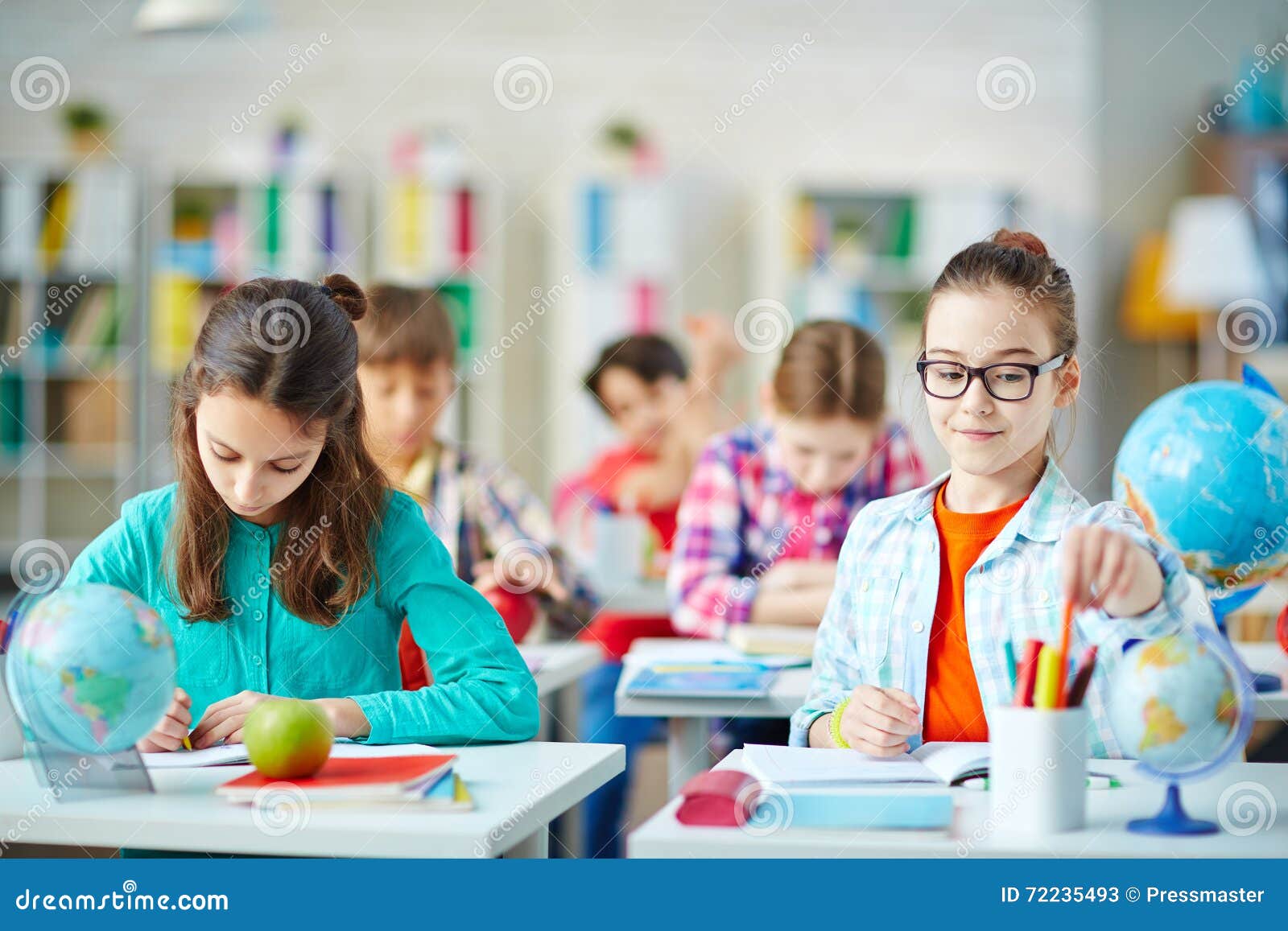 Studying in school stock image. Image of beginner, adorable - 72235493