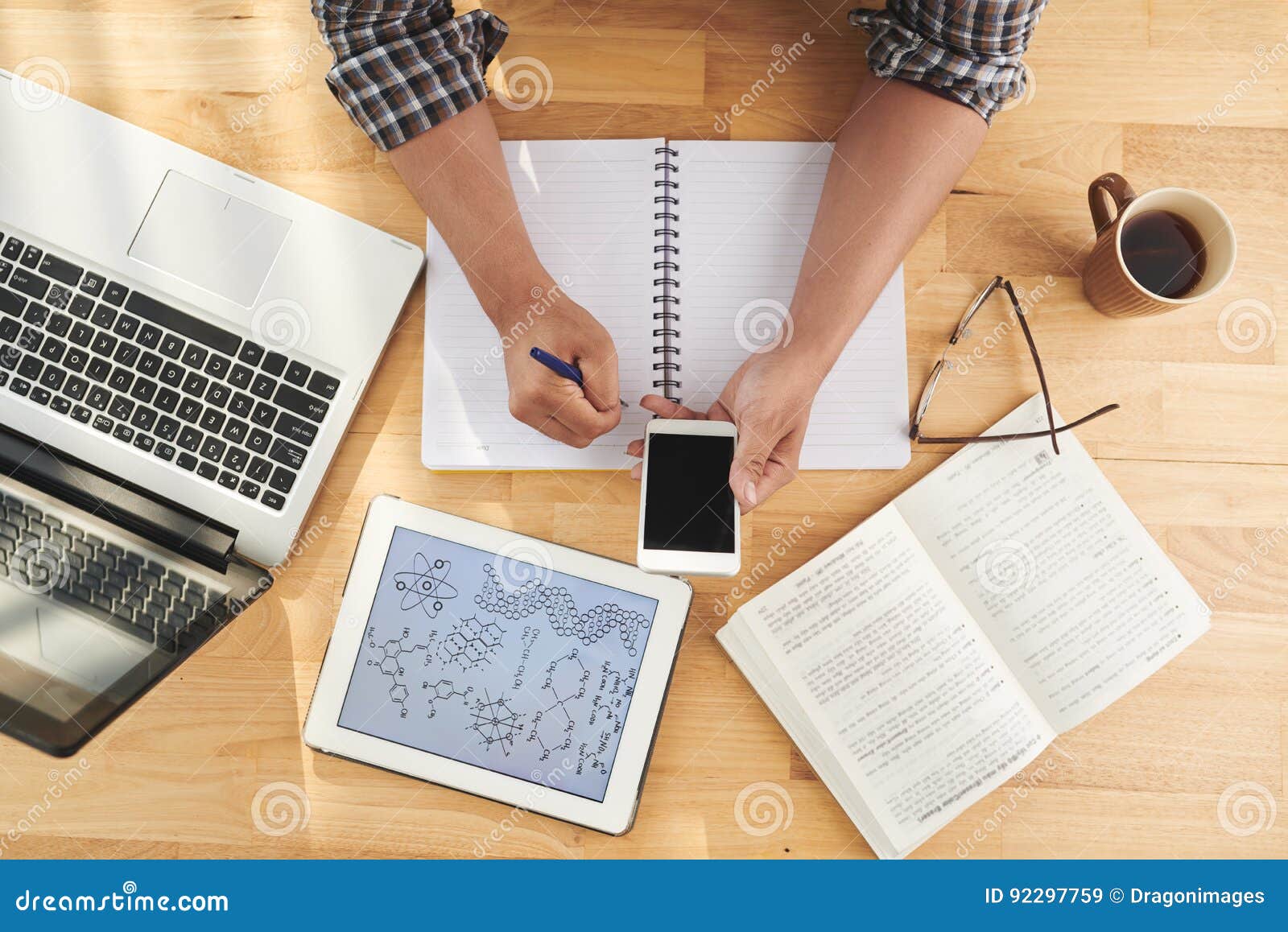 Studying science stock image. Image of writing, book - 92297759