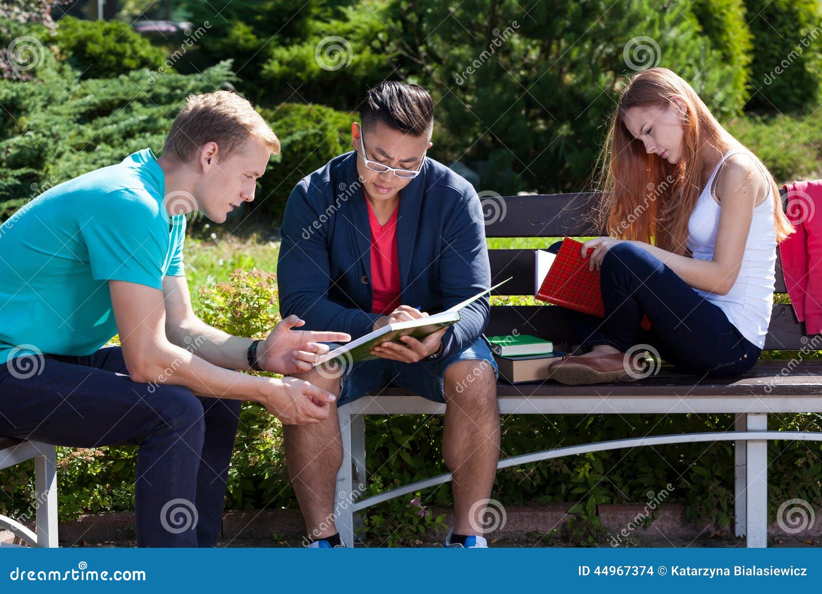 Studying on a Students Camp Stock Photo - Image of conversation ...