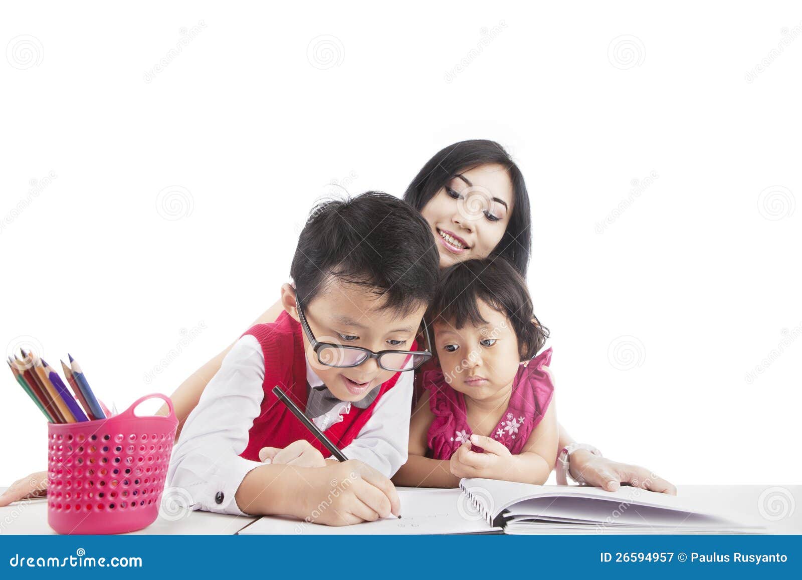 Studying together at home stock image. Image of lead - 26594957
