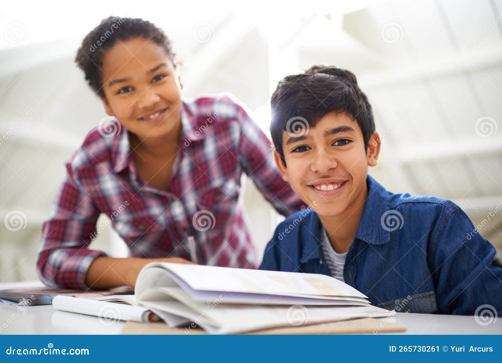 Studying Together is a Lot More Fun. a Brother and Sister Studying Together. Stock Image - Image ...