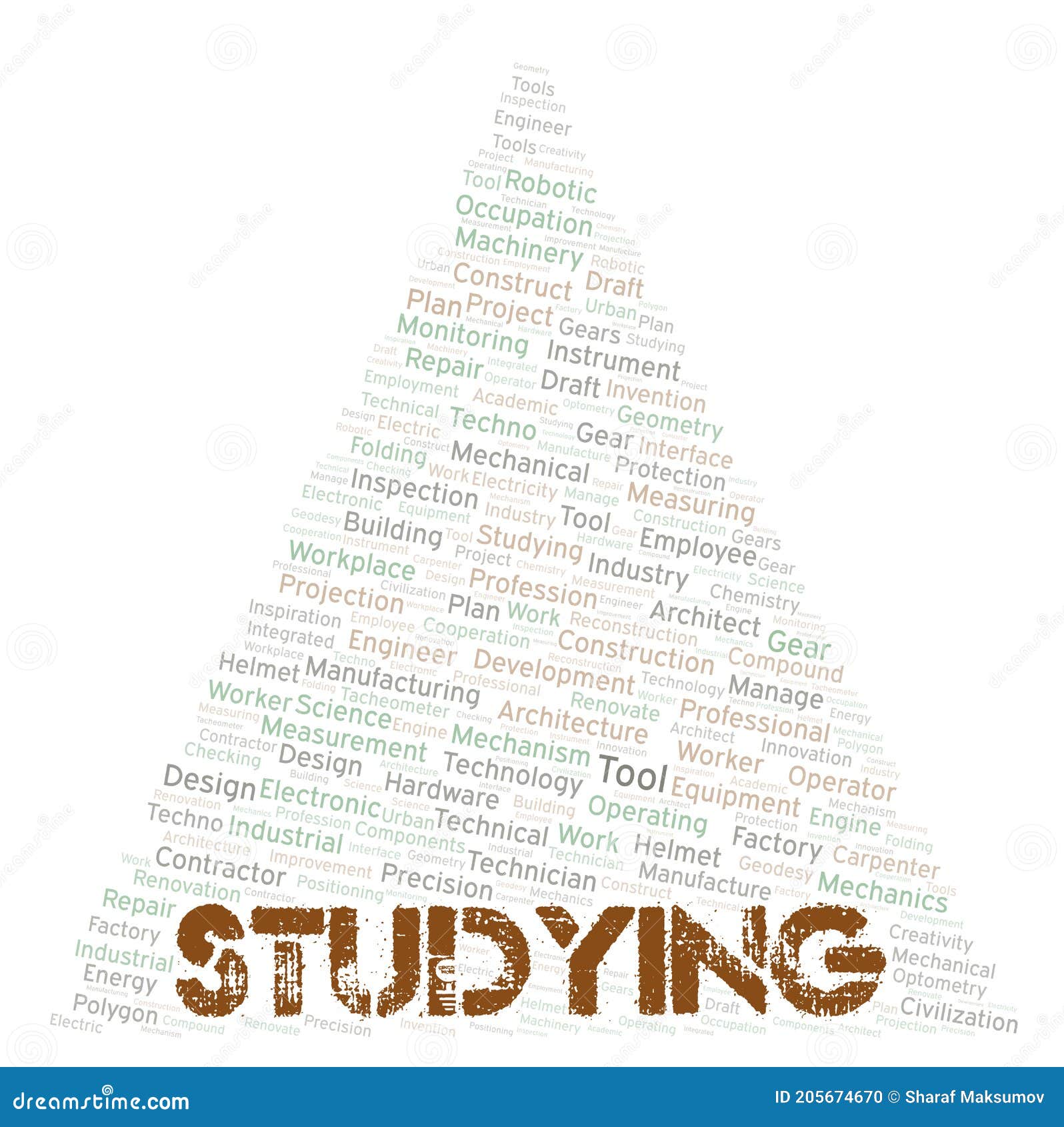 Studying Typography Word Cloud Create with the Text only Stock ...