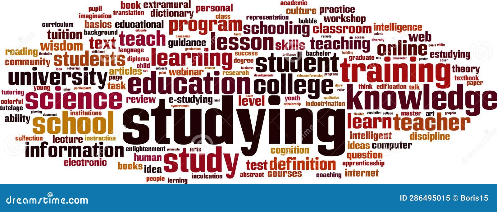 Studying word cloud stock vector. Illustration of enlightenment - 286495015