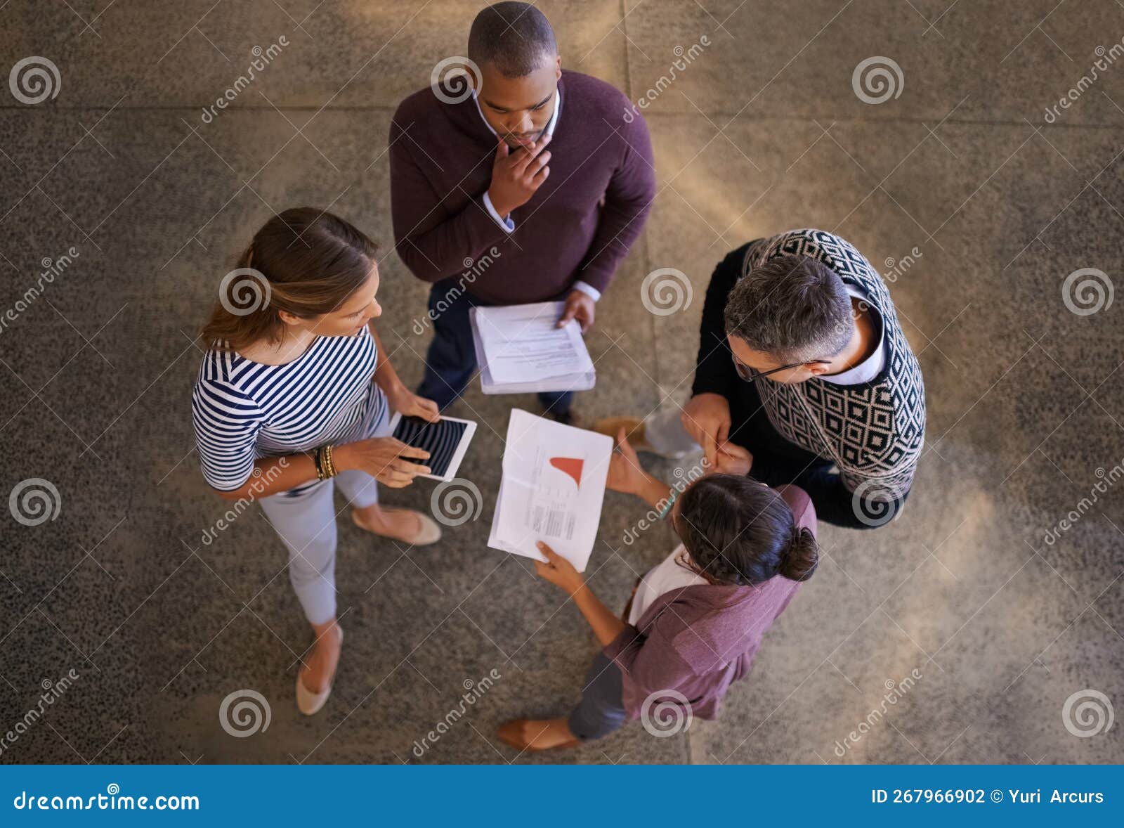 Stuff Happens when we Work Together. High Angle Shot of a Group of Work ...