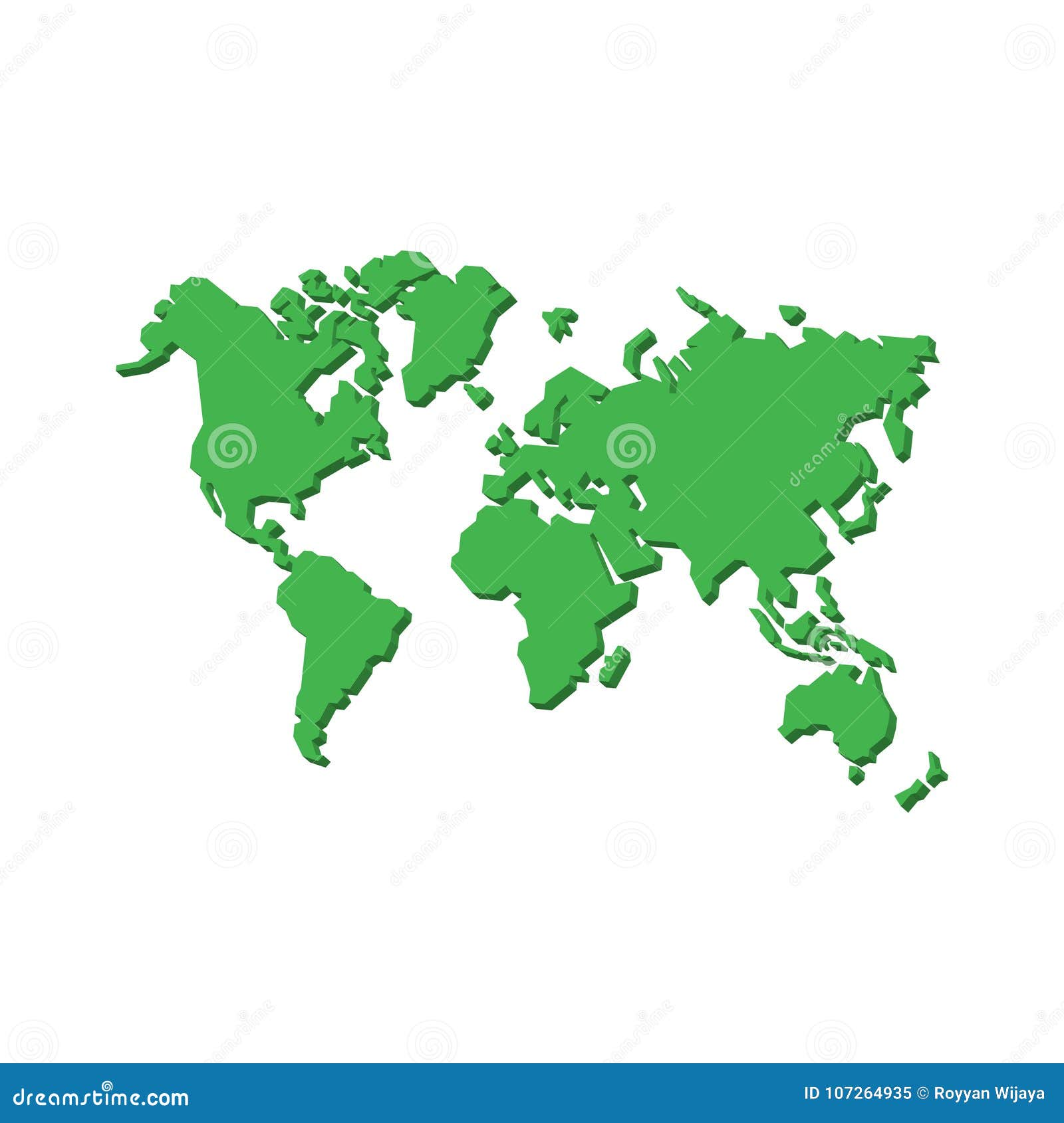 3d World Map Isolated Vector Design Stock Vector - Illustration of ...