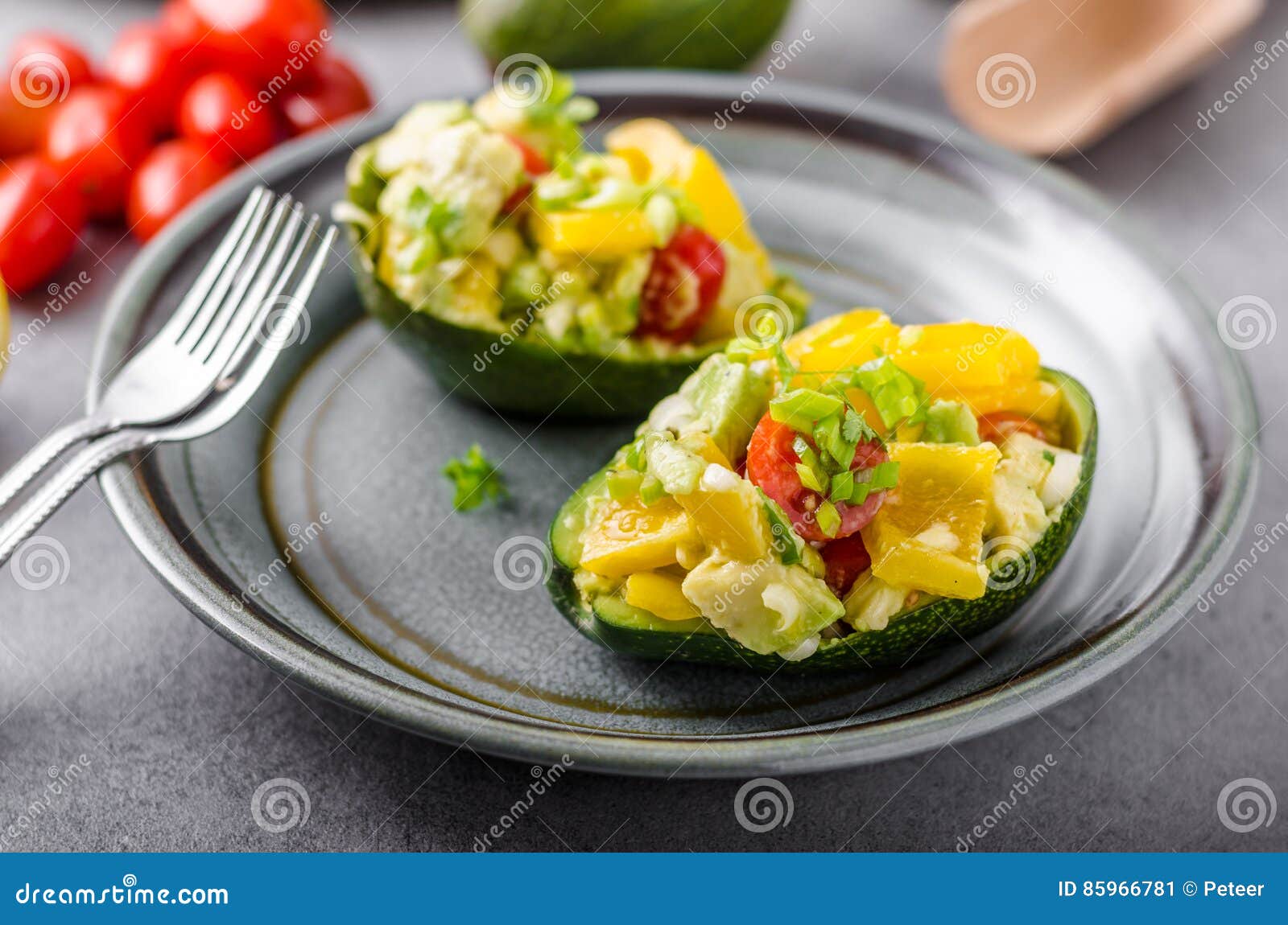 Stuffed Avocado with Vegetable Stock Image - Image of appetizer ...