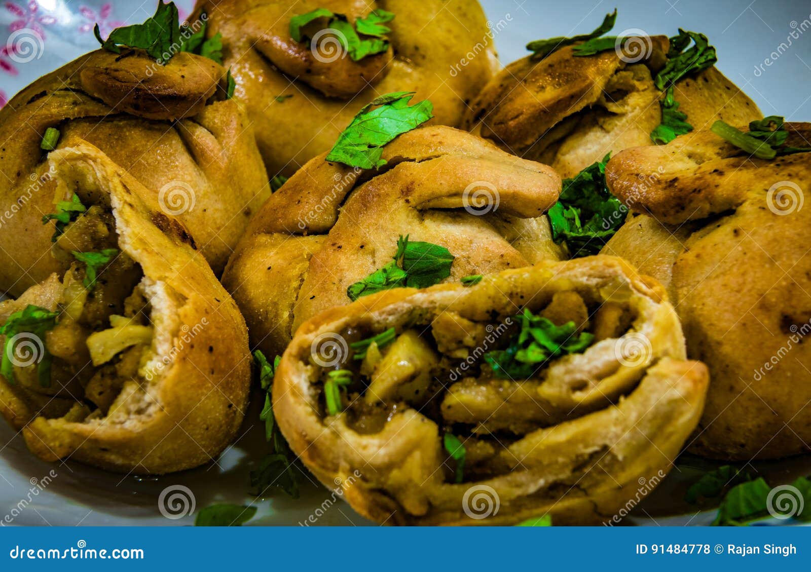 Stuffed Baati stock photo. Image of indian, indianfood - 91484778