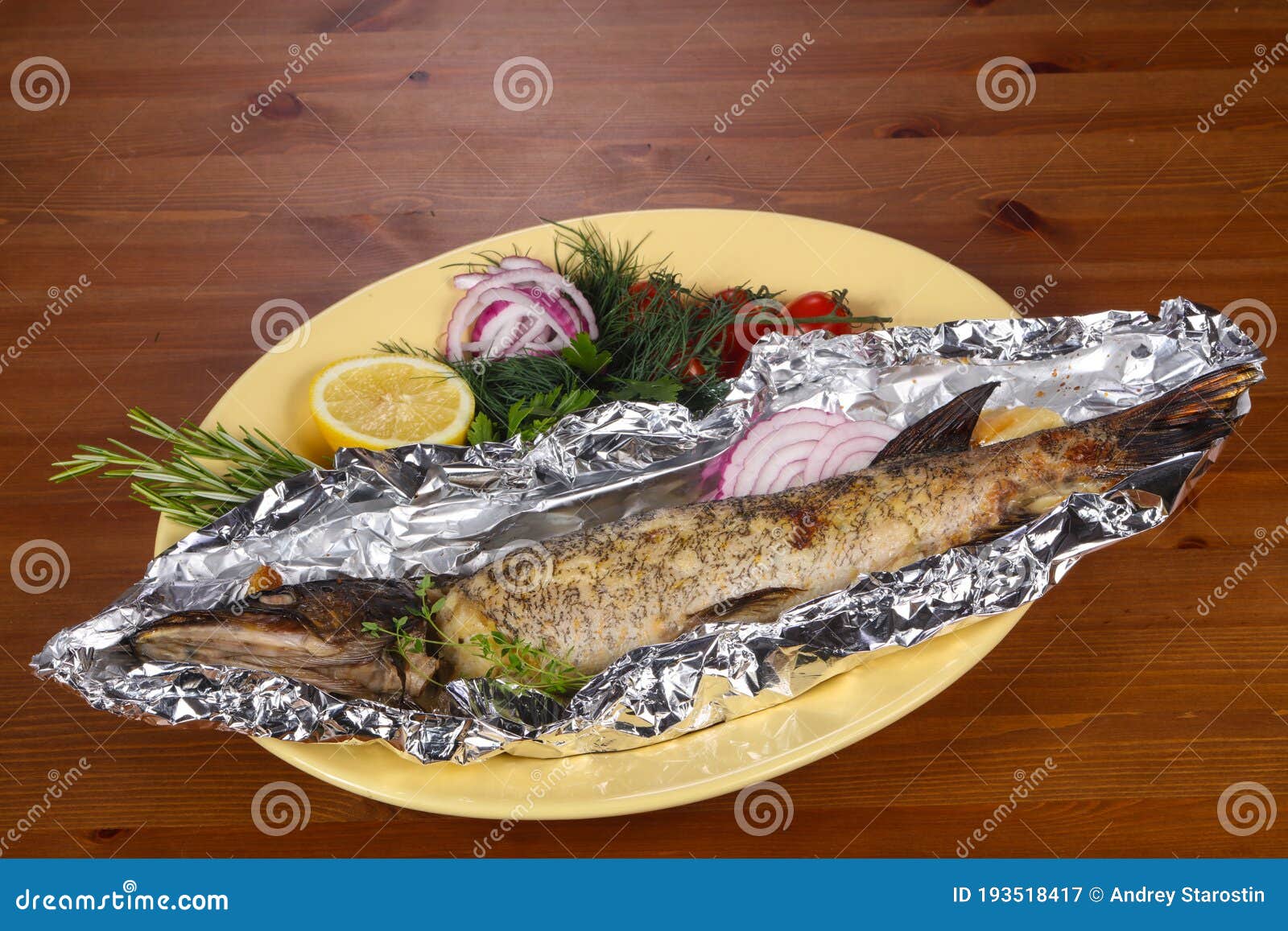 Stuffed Baked Pike with Lemon Stock Image - Image of roasted, russian ...