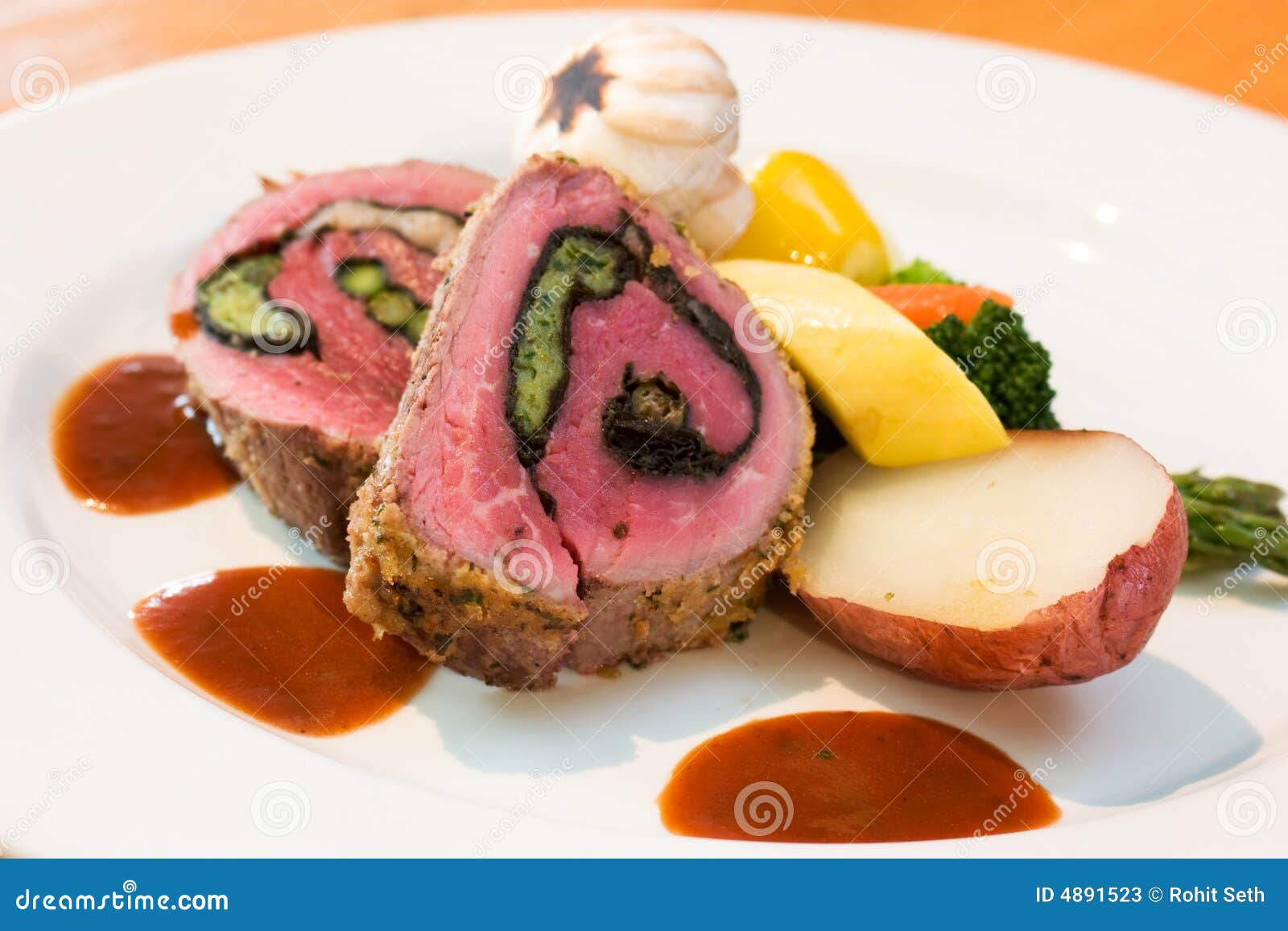 Stuffed Beef Steaks stock image. Image of mouthwatering - 4891523