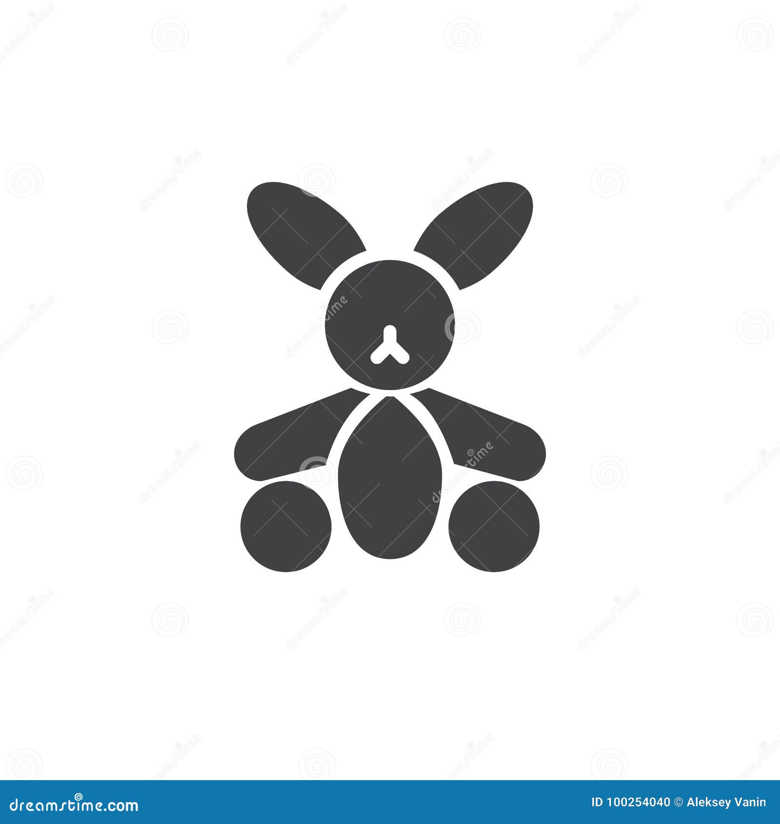 Stuffed bunny icon vector stock vector. Illustration of glyph - 100254040