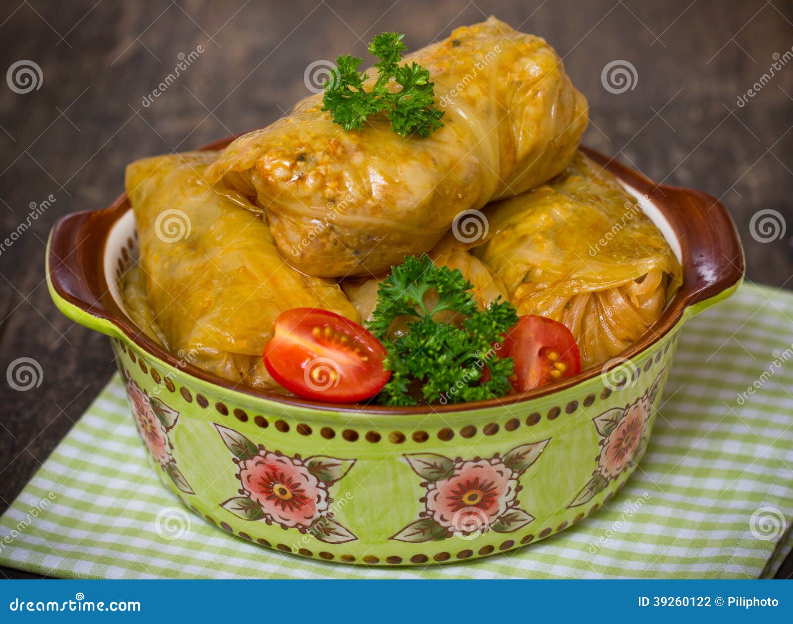 Cabbage Rolls In A Plate On A Wooden Table Stock Photo | CartoonDealer ...