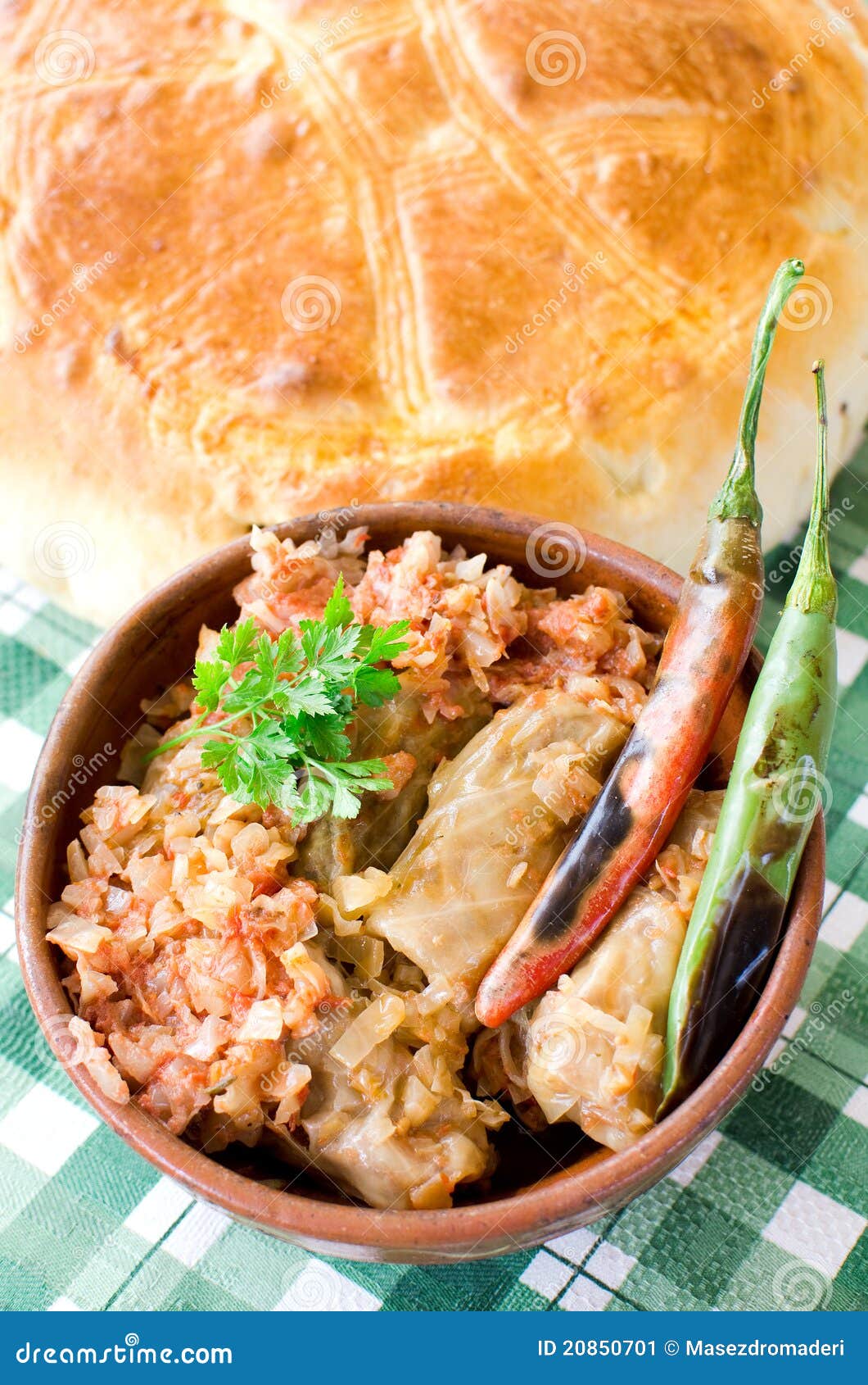 Stuffed Cabbage - Romanian Recipe Stock Image - Image of tasty, bread ...