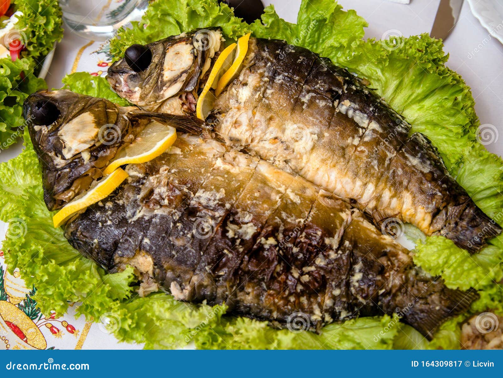 Carp is on the Holiday Table Stock Image - Image of meat, grill: 164309817