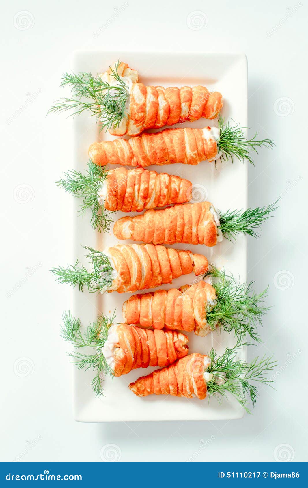 Stuffed carrots pastry stock image. Image of cuisine - 51110217