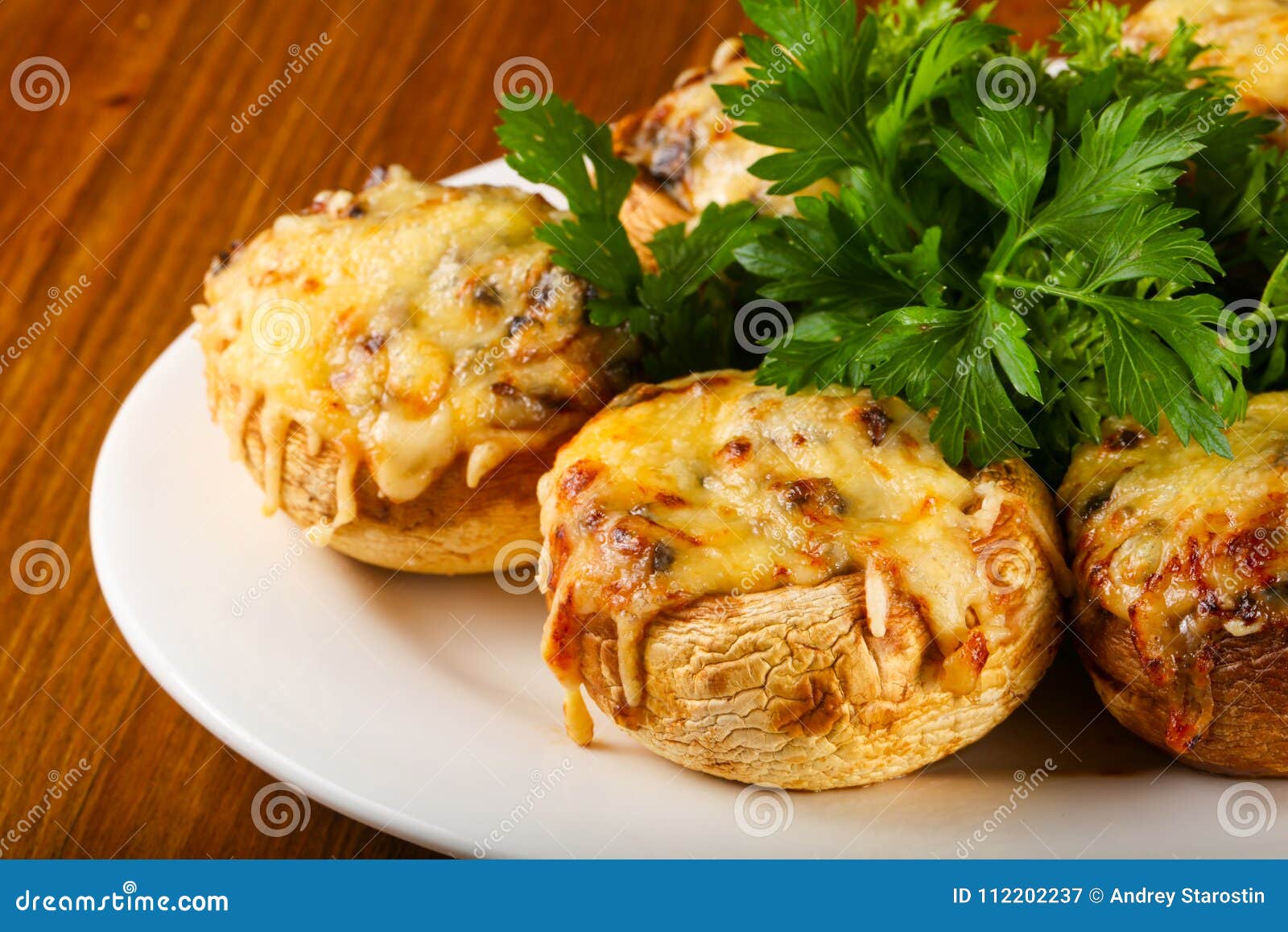 Stuffed Champignon with Cheese Stock Image - Image of cheese, nutrition ...