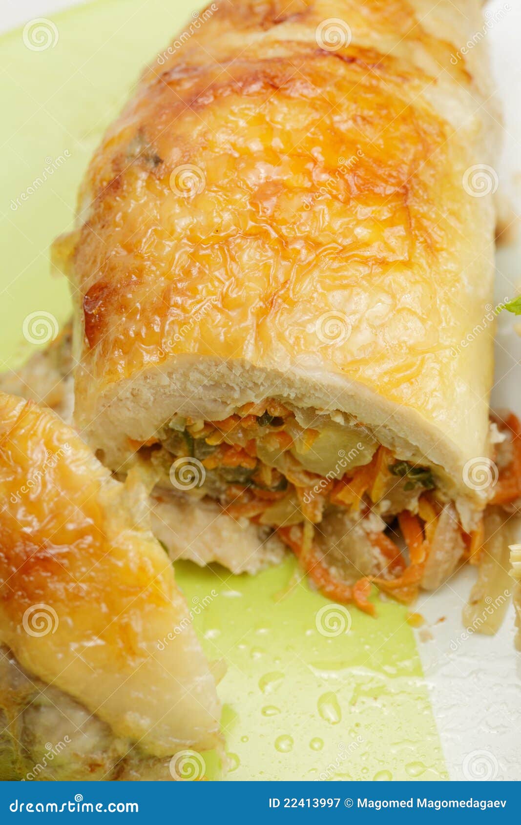 Stuffed chicken roll stock image. Image of grilled, meat - 22413997