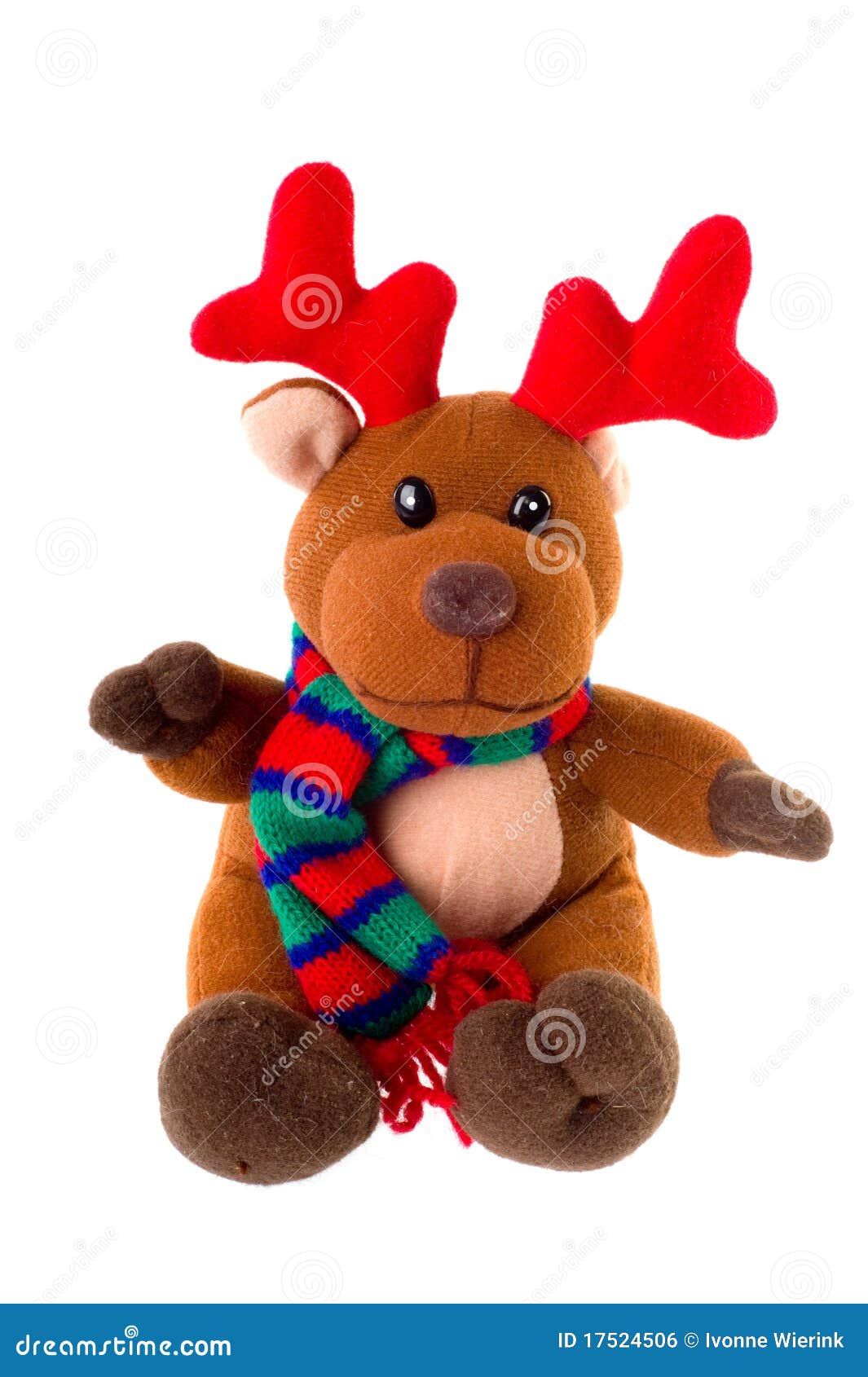 Stuffed Christmas reindeer stock photo. Image of holidays - 17524506
