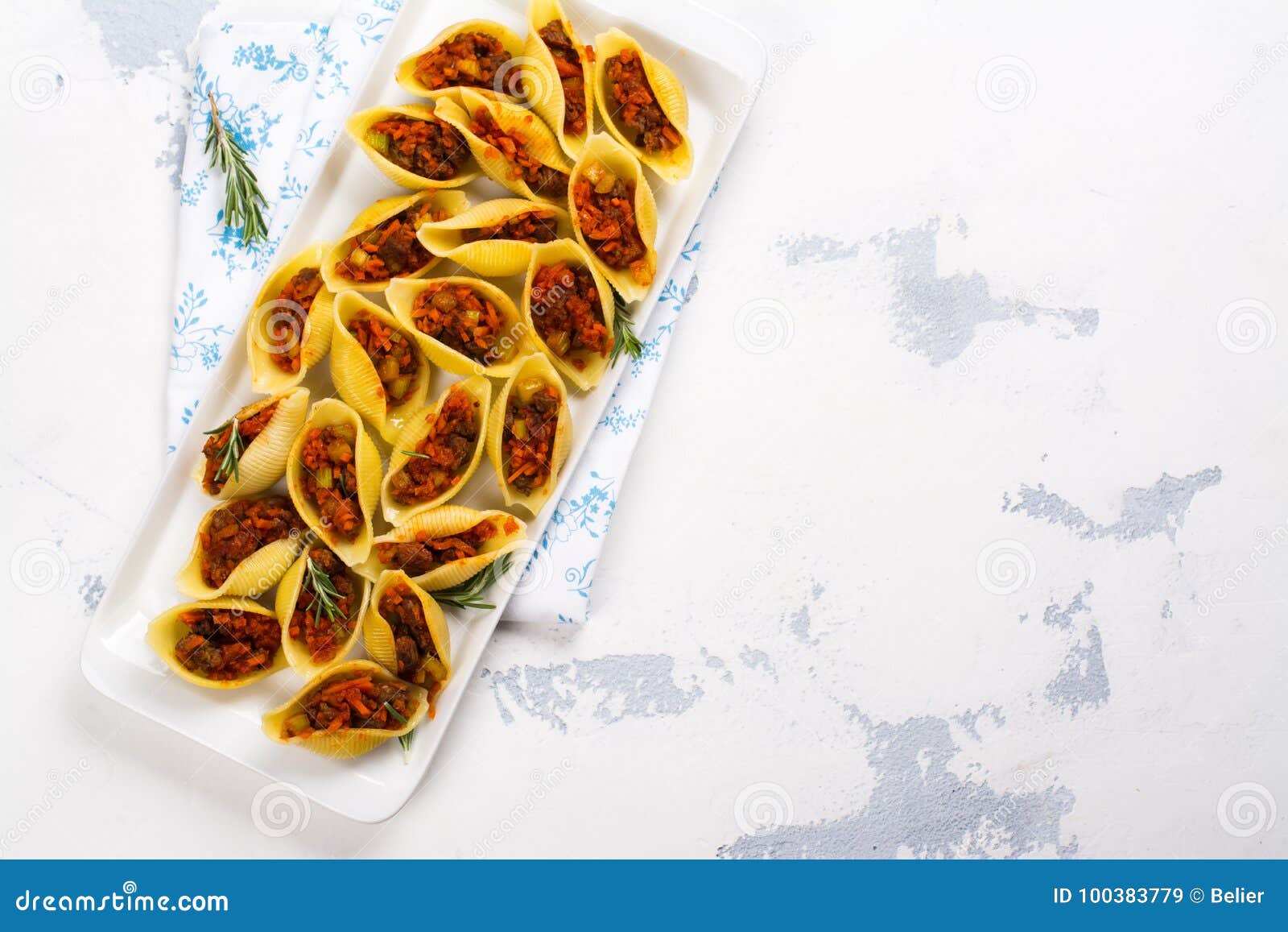 Stuffed conchiglie pasta stock image. Image of healthy - 100383779