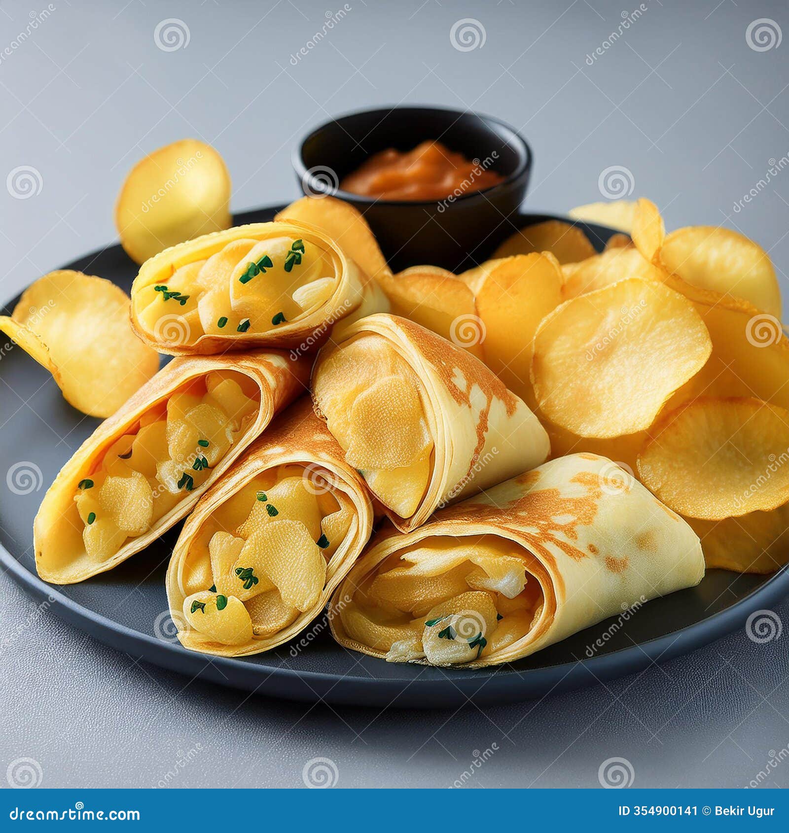 Stuffed Crepes With Potato Chips Stock Photography | CartoonDealer.com ...