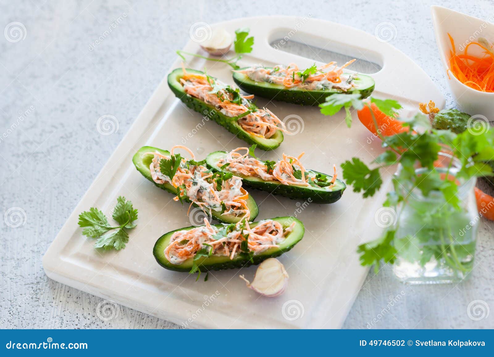 Stuffed cucumber stock photo. Image of garlic, stuffed - 49746502