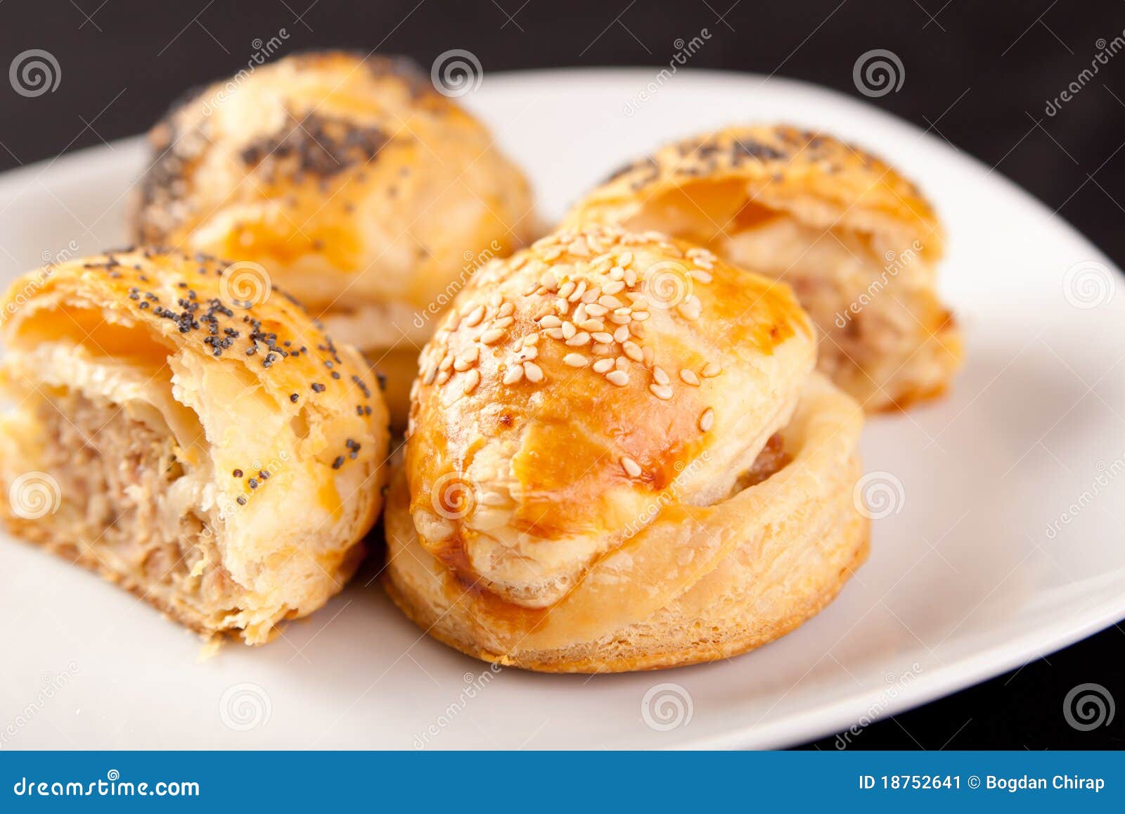 Stuffed flaky pastry stock image. Image of puff, asian - 18752641