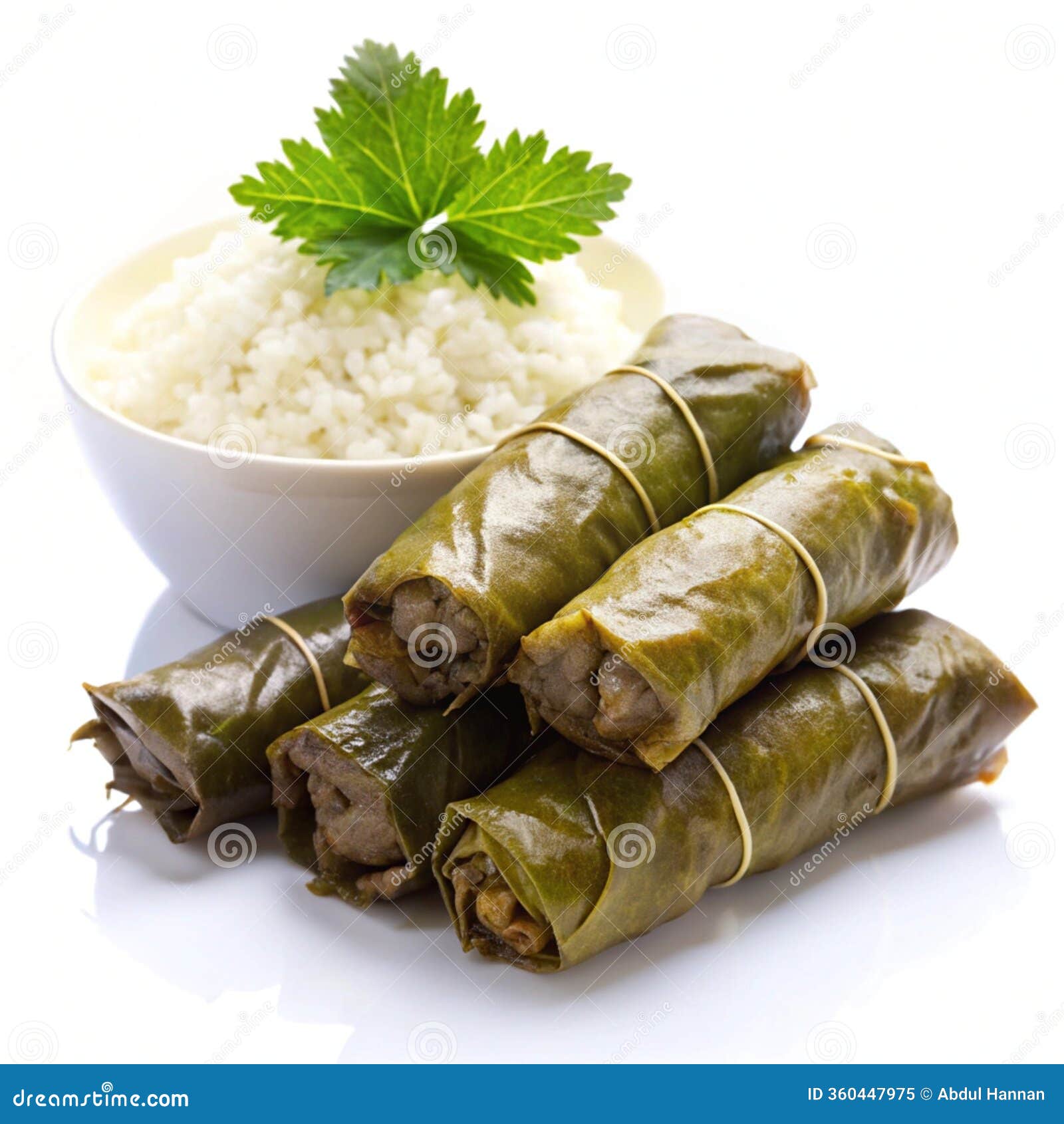 Stuffed Grape Leaves with Rice Stock Illustration - Illustration of ...