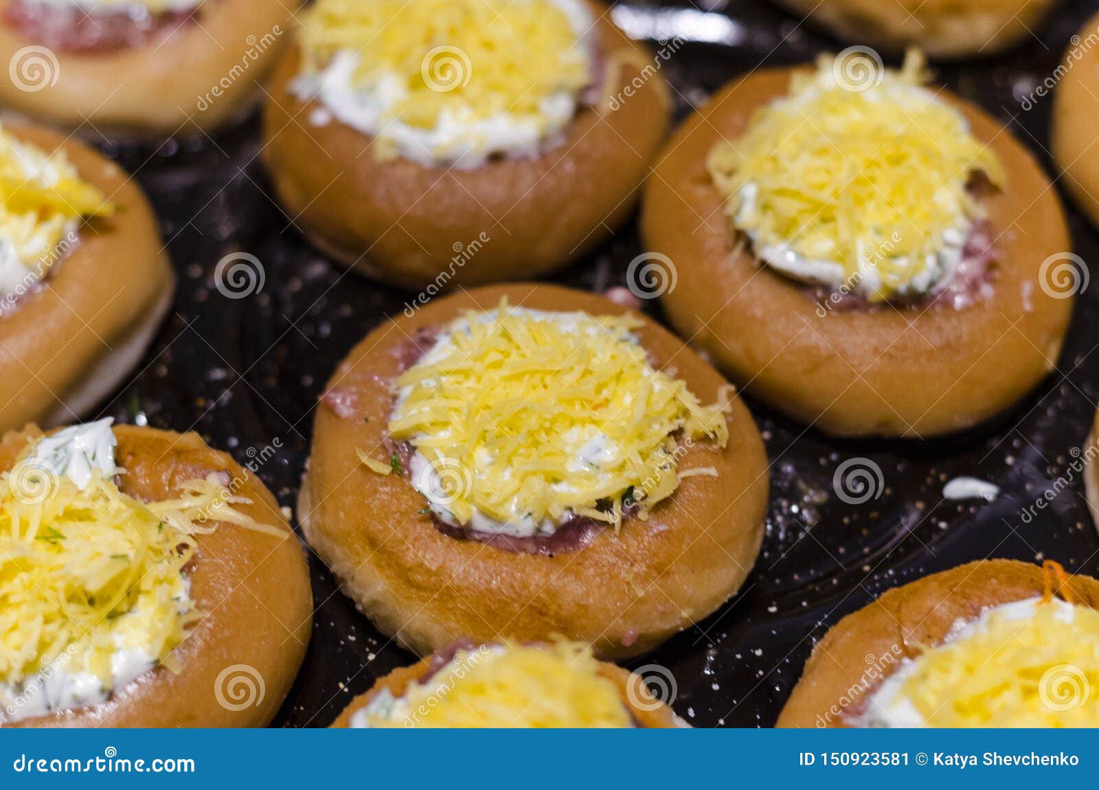 Stuffed Meat Donut on a Baking Sheet Stock Image - Image of hamburger ...