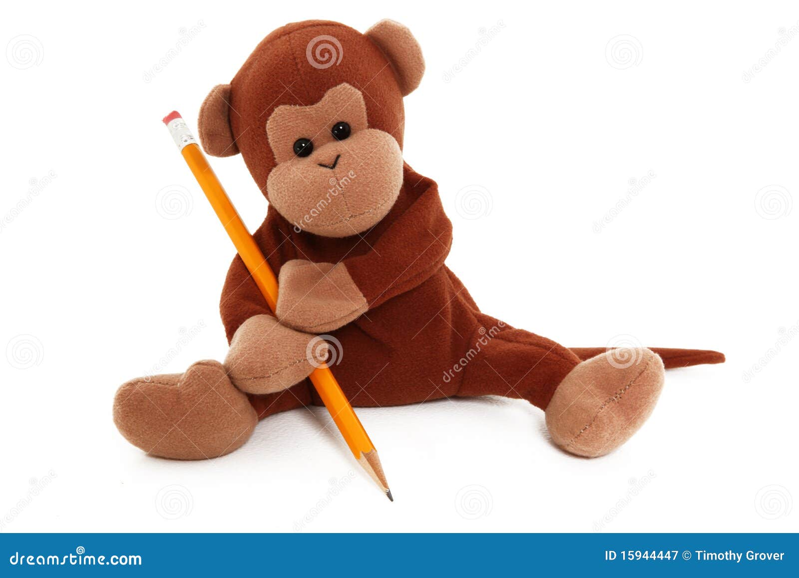 Stuffed Monkey With Pencil Drawing Stock Photo | CartoonDealer.com ...