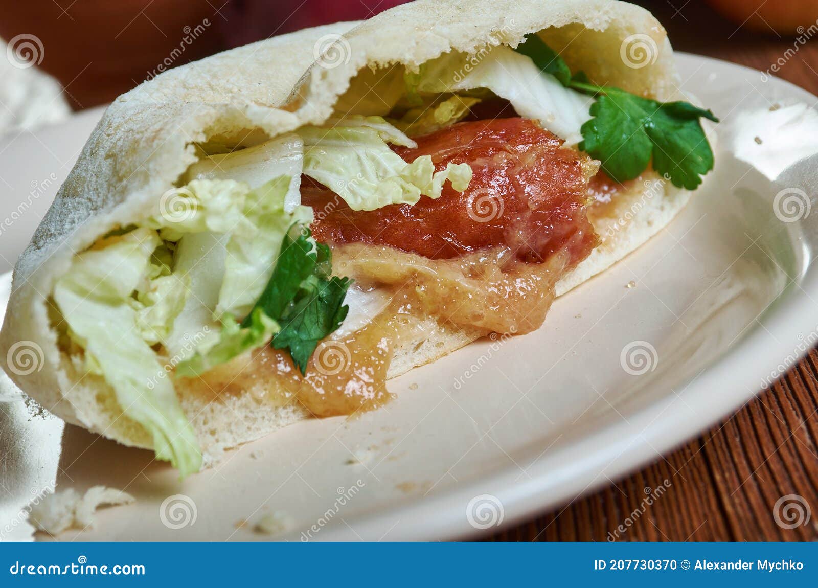 Stuffed Moroccan pitta stock photo. Image of stuffed - 207730370