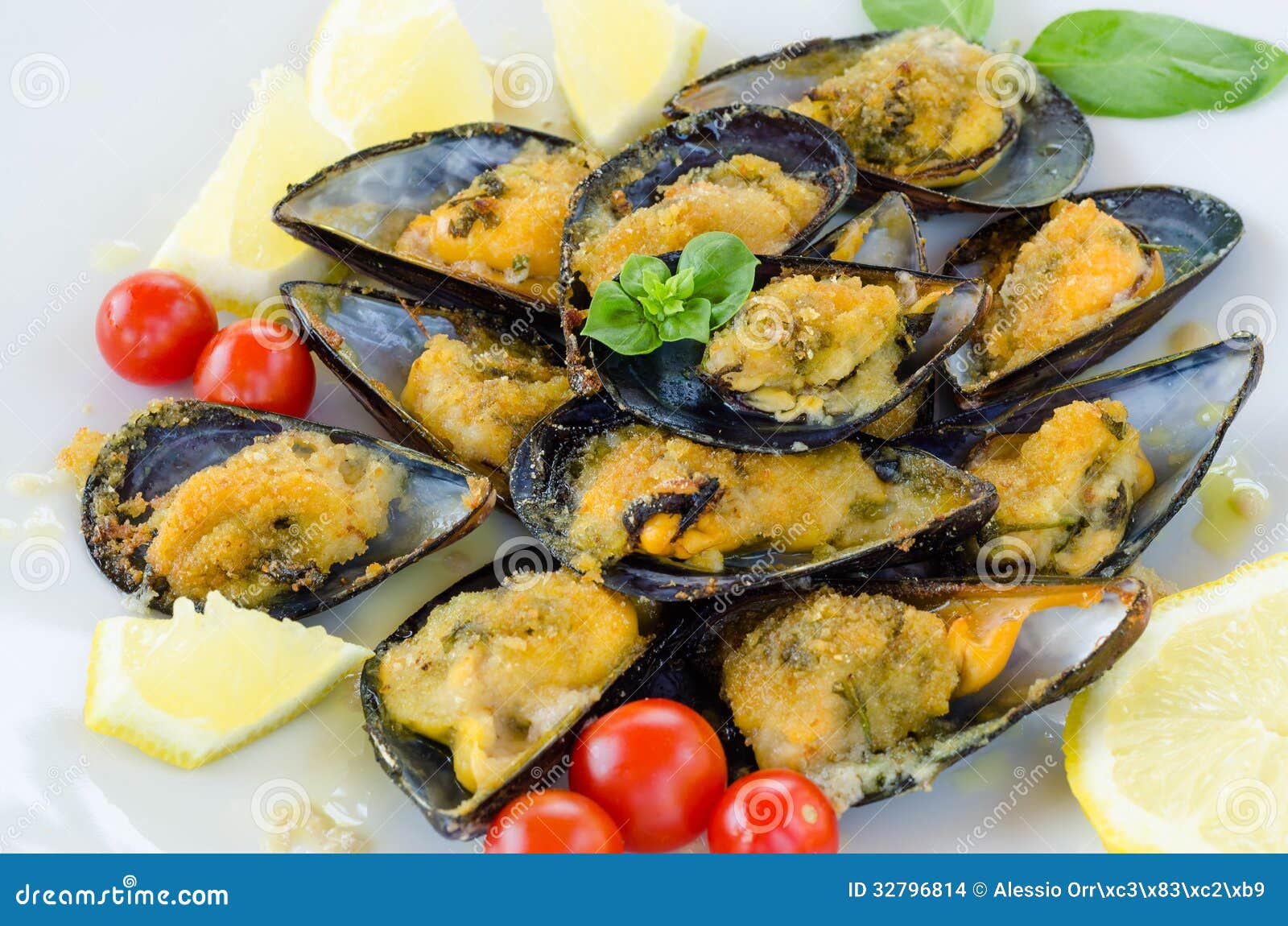 Stuffed Mussels stock photo. Image of mollusk, dinner - 32796814