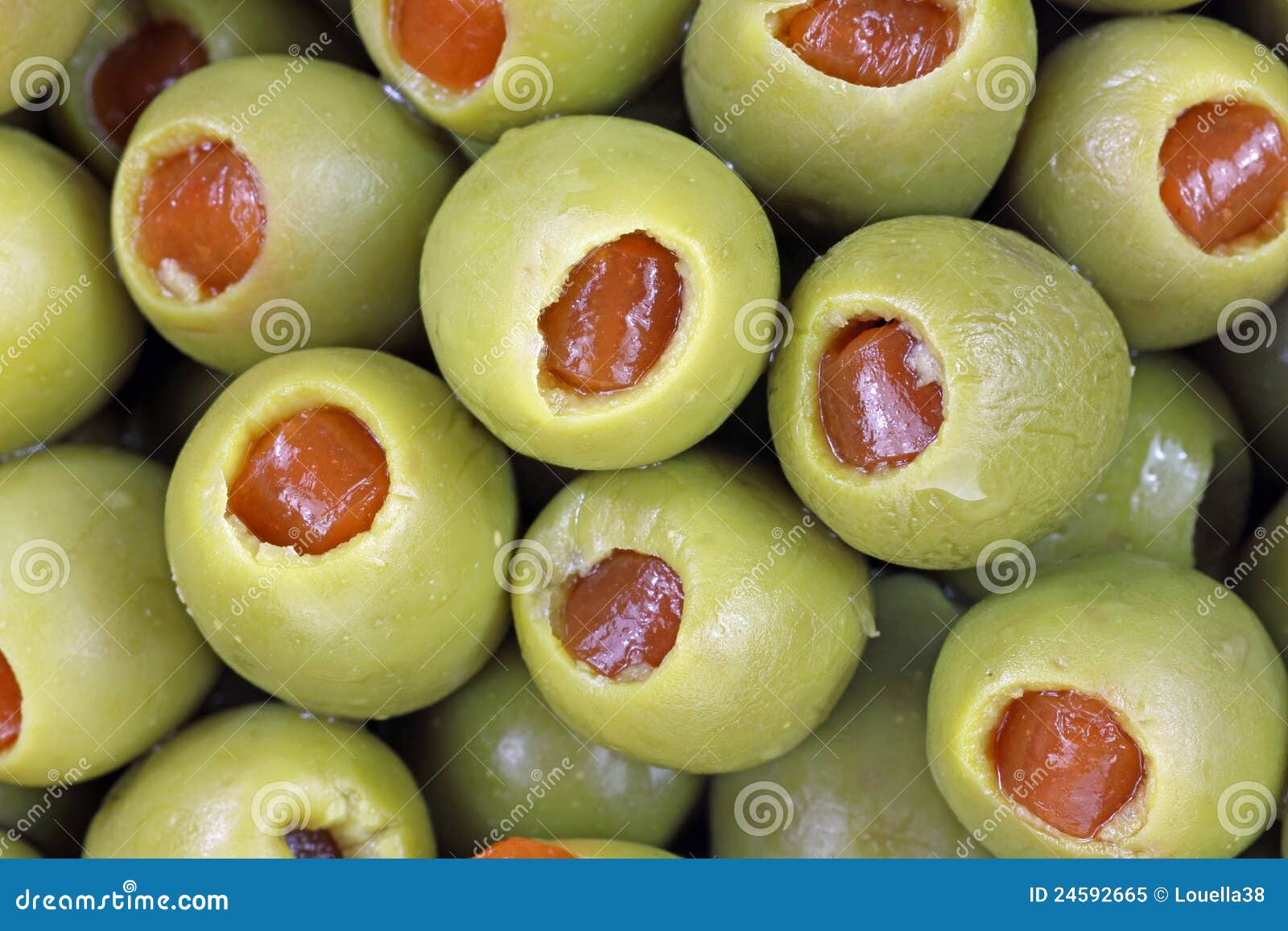 Stuffed Olives up Close stock image. Image of ripe, savory - 24592665
