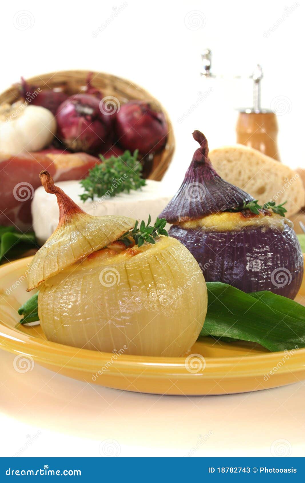 Stuffed Onions with Goat Cheese Stock Image - Image of pepper, onion ...