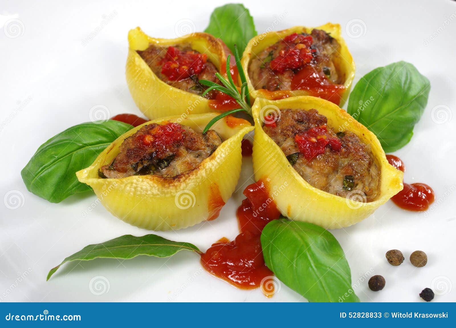 Stuffed pasta shells stock image. Image of mediterranean - 52828833