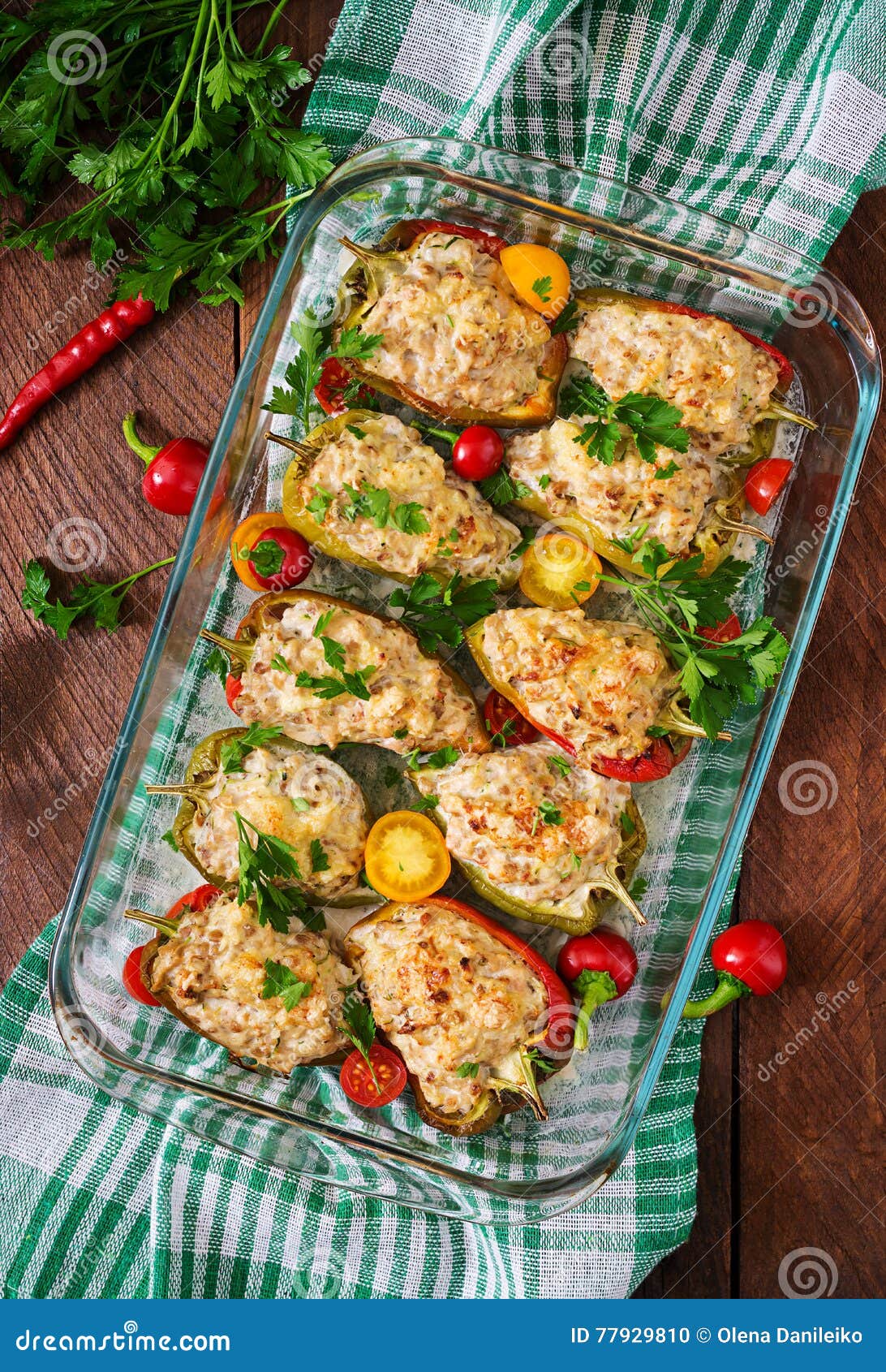 Stuffed Peppers Minced Chicken Stock Photo - Image of capsicum, mince ...