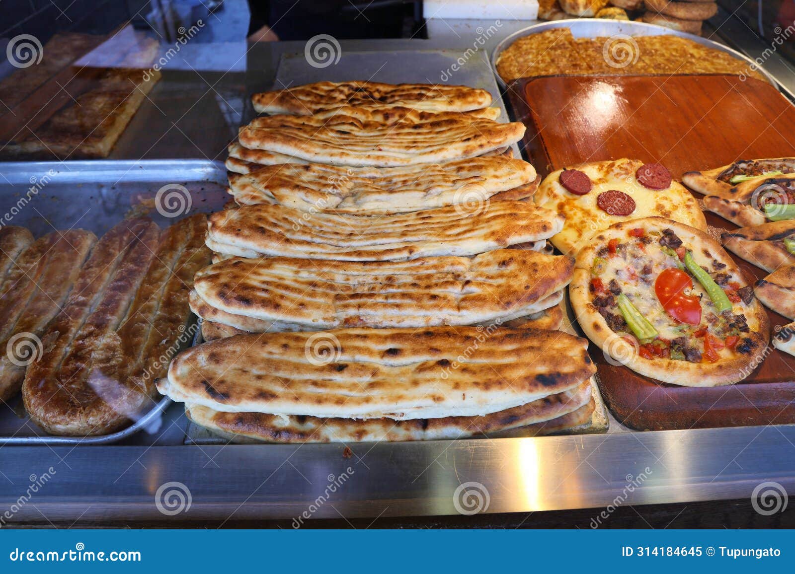 Pide Bread Pita Or Ramazan Pidesi Isa Traditional Turkish Bread Royalty ...