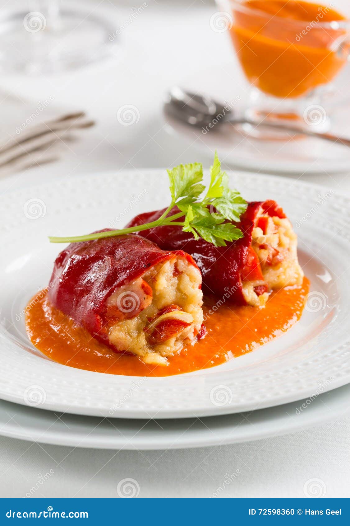 Stuffed piquillo peppers stock photo. Image of cuisine - 72598360