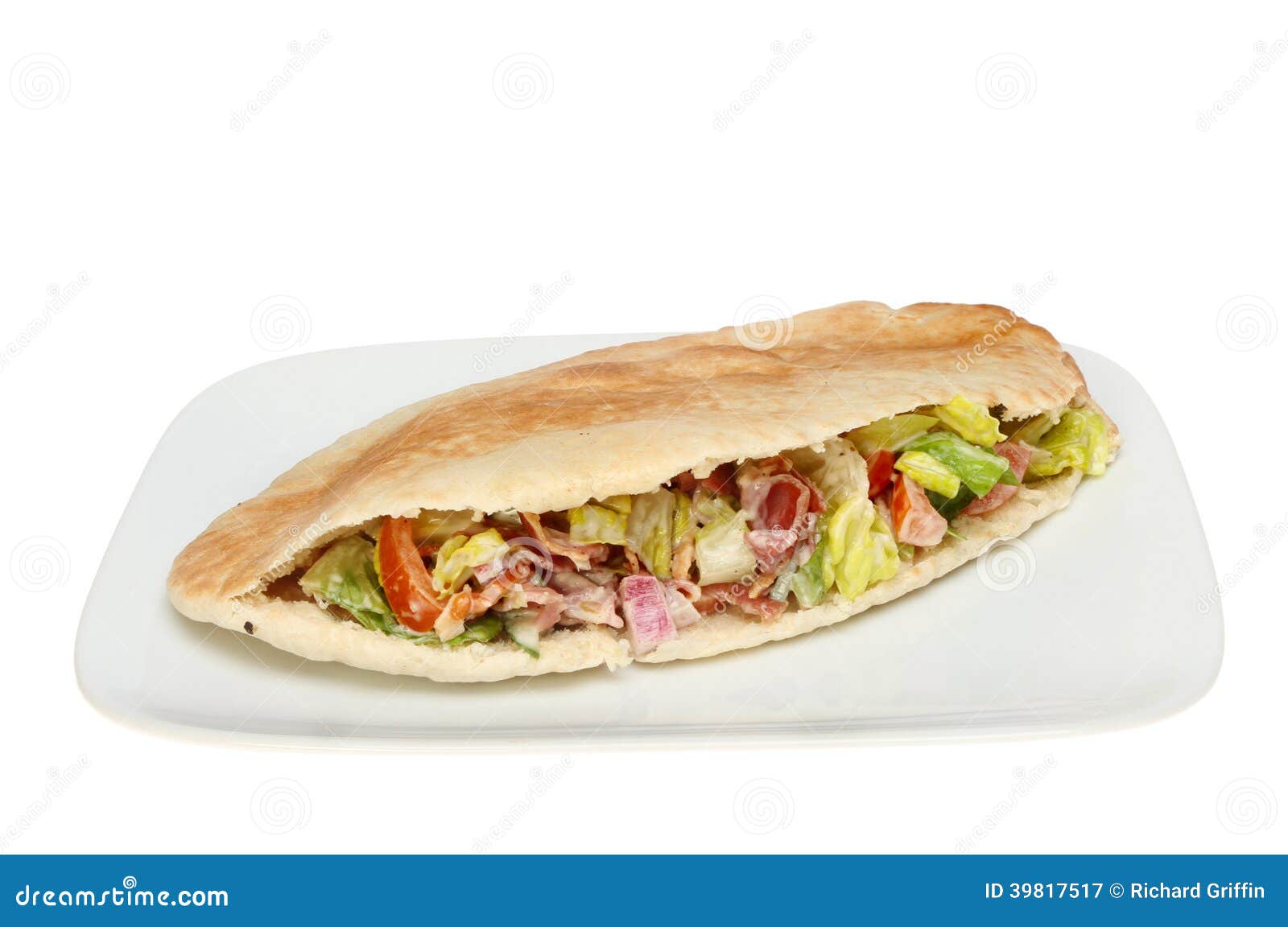 Stuffed pitta stock image. Image of tomato, mayonnaise - 39817517