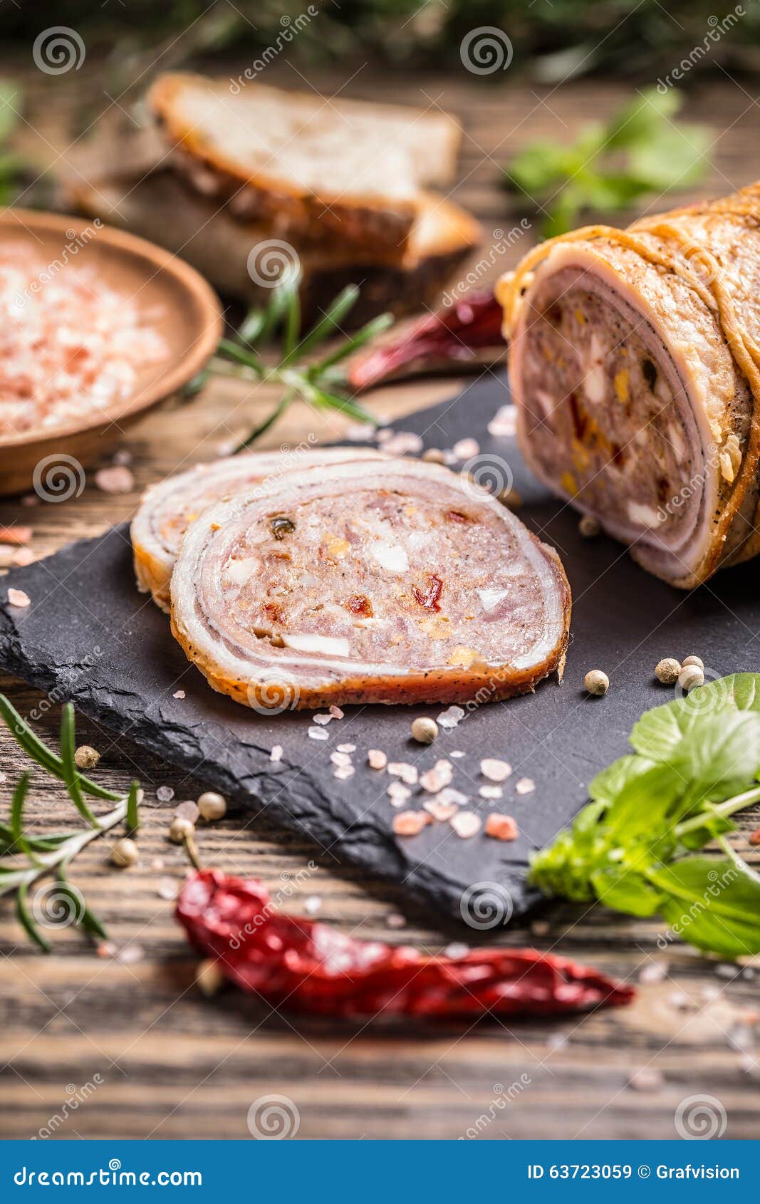 Stuffed pork roulade stock image. Image of food, rustic - 63723059 Stuffed pork roulade stock image. Image of food, rustic - 63723059