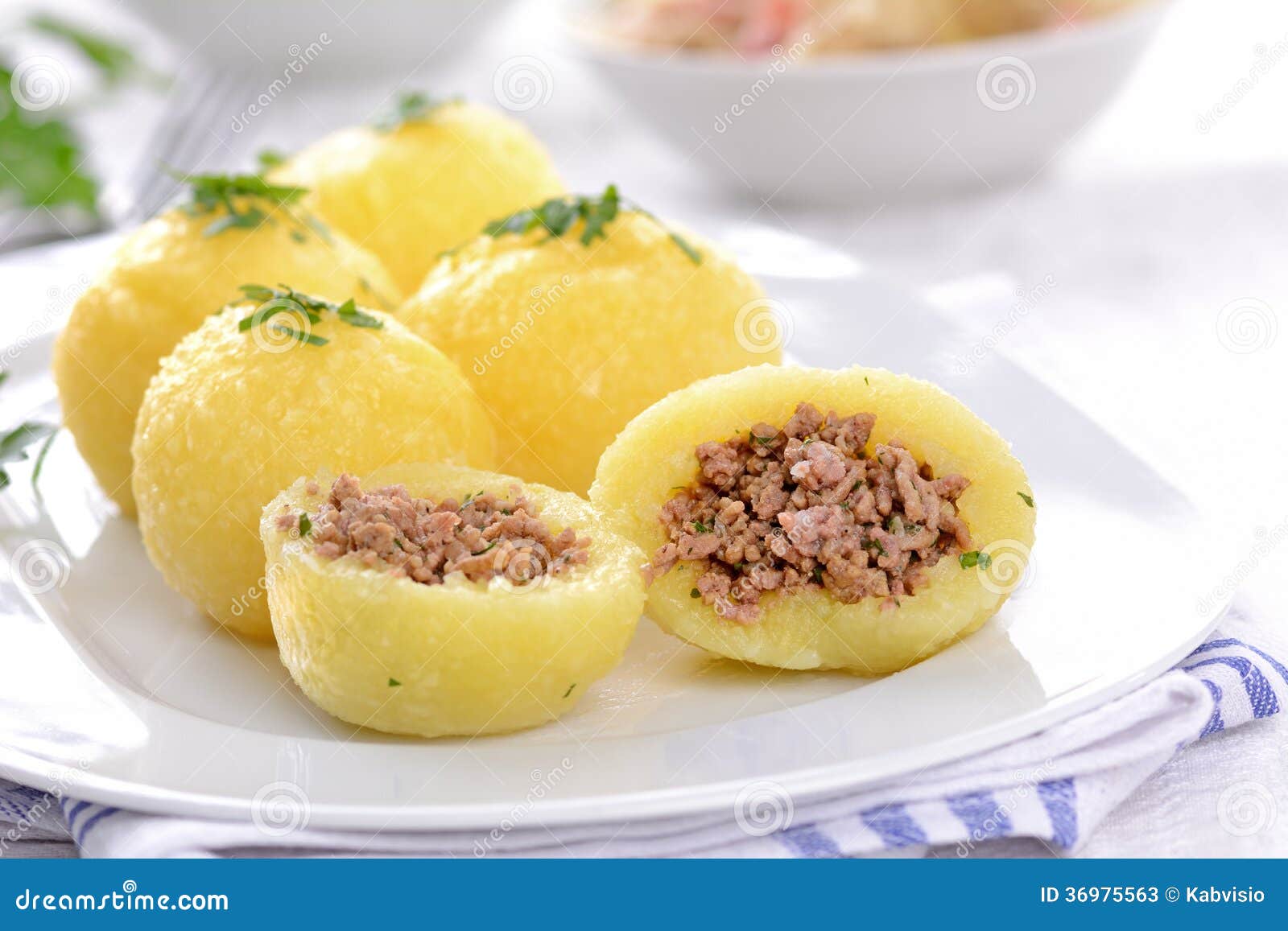 Stuffed potato dumplings stock image. Image of beef, european - 36975563