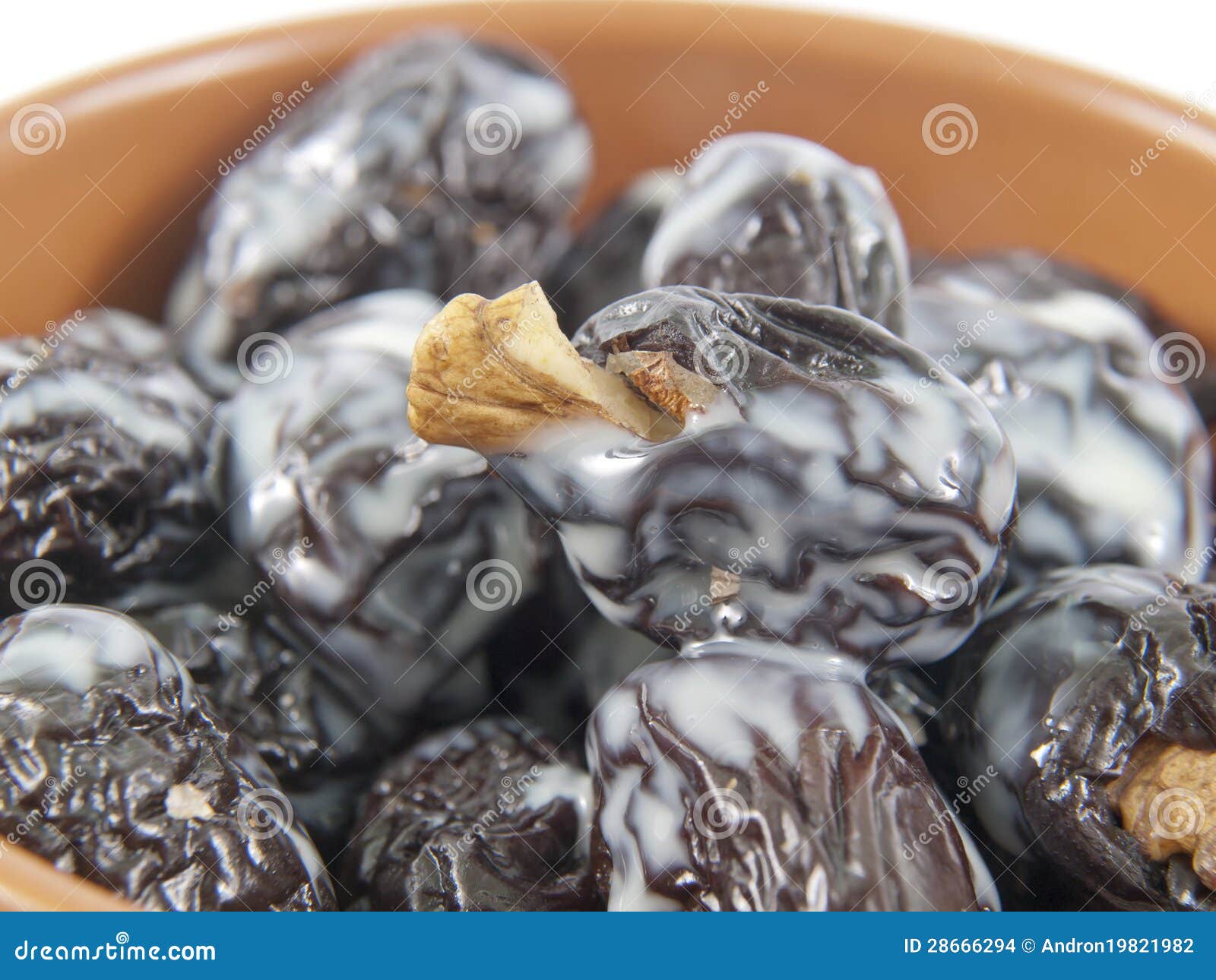 The stuffed prunes stock photo. Image of cream, nutritious - 28666294